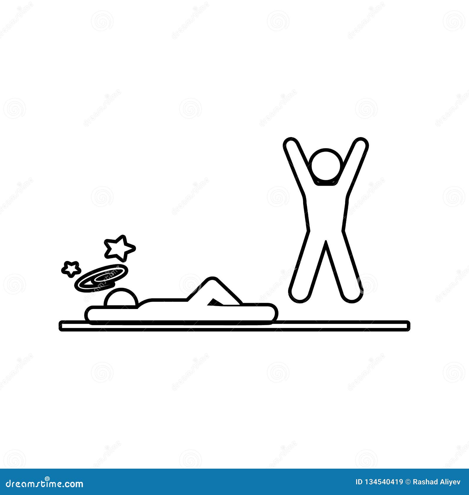 Knockdown in Action Icon. Element of Fight for Mobile Concept and Web ...