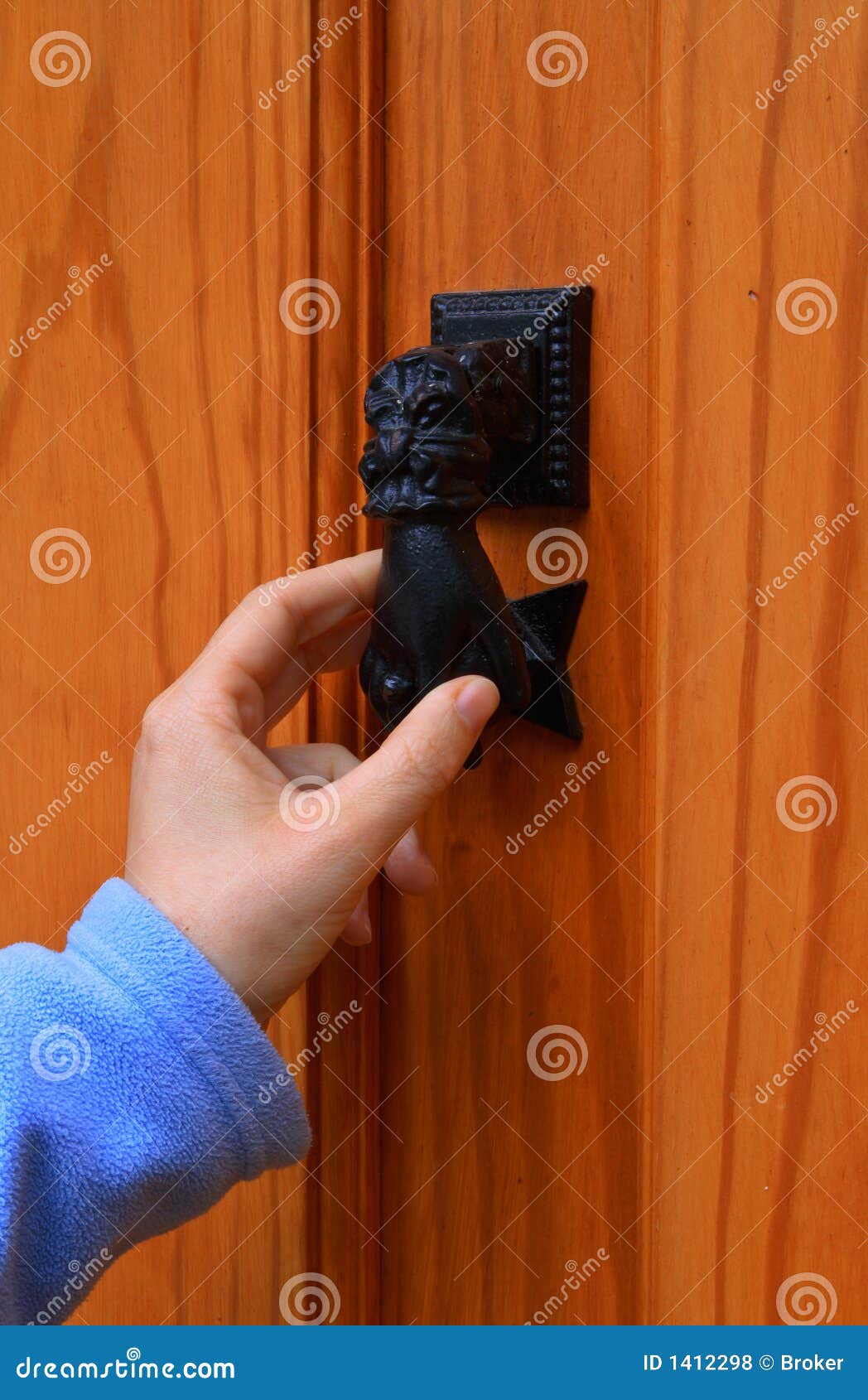 Knocking the door stock photo. Image of ornament, holding - 1412298