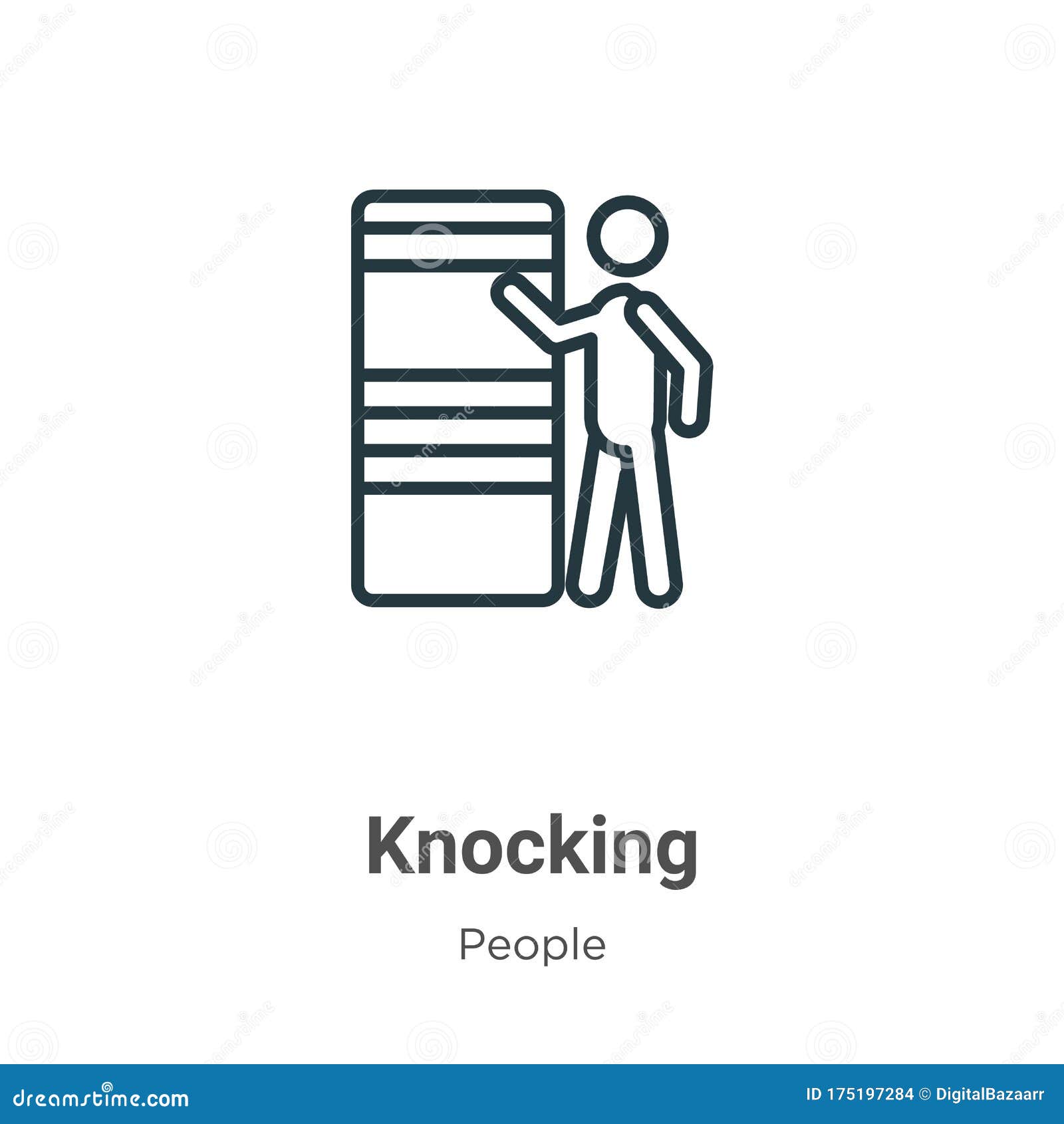 Knocking Outline Vector Icon. Thin Line Black Knocking Icon, Flat ...