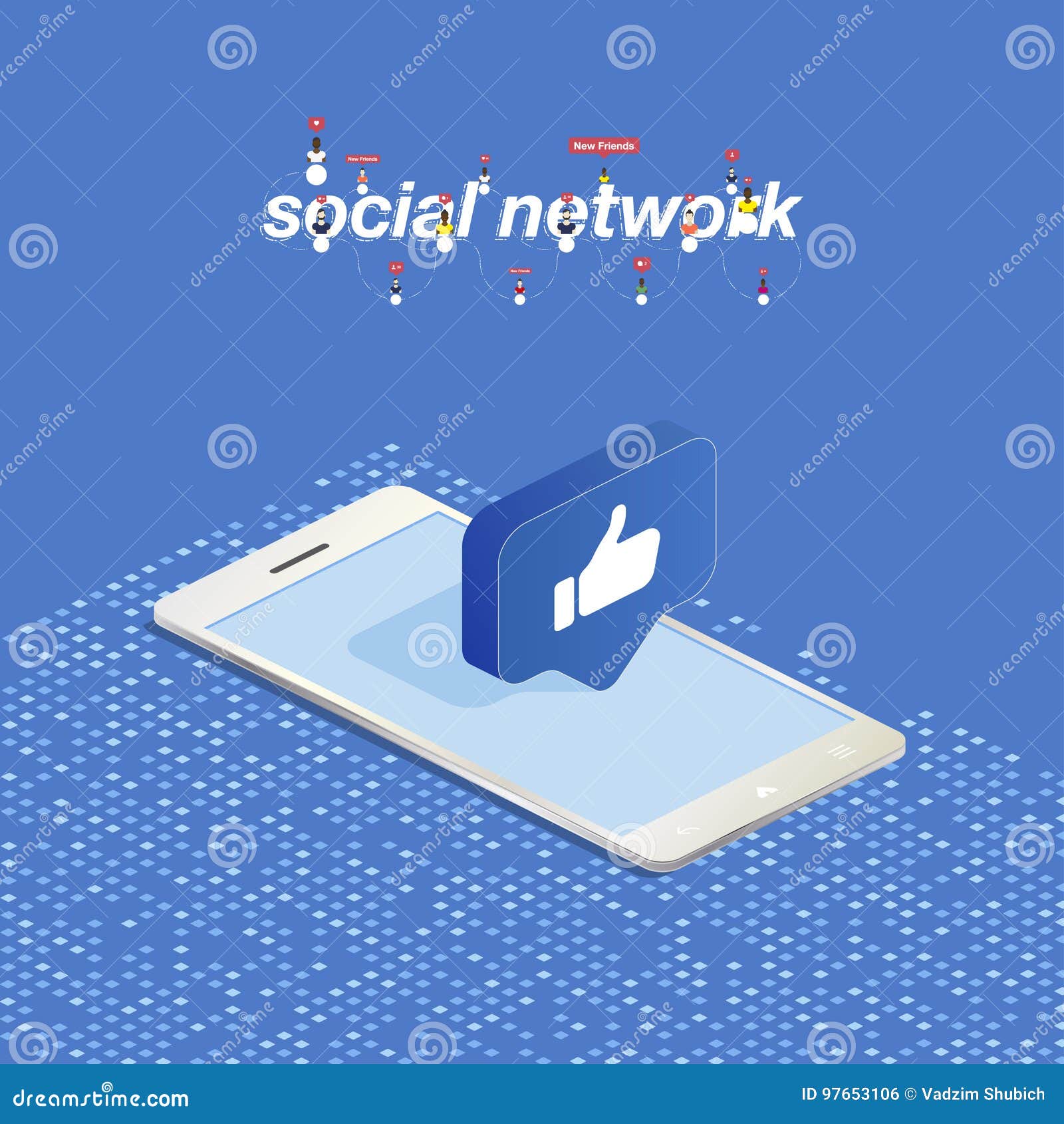 Knopf 3D Von Sozialen Netzwerken in Isometrischem Im Smartphone Ikone ... Knopf 3D Von Sozialen Netzwerken in Isometrischem Im Smartphone Ikone ...