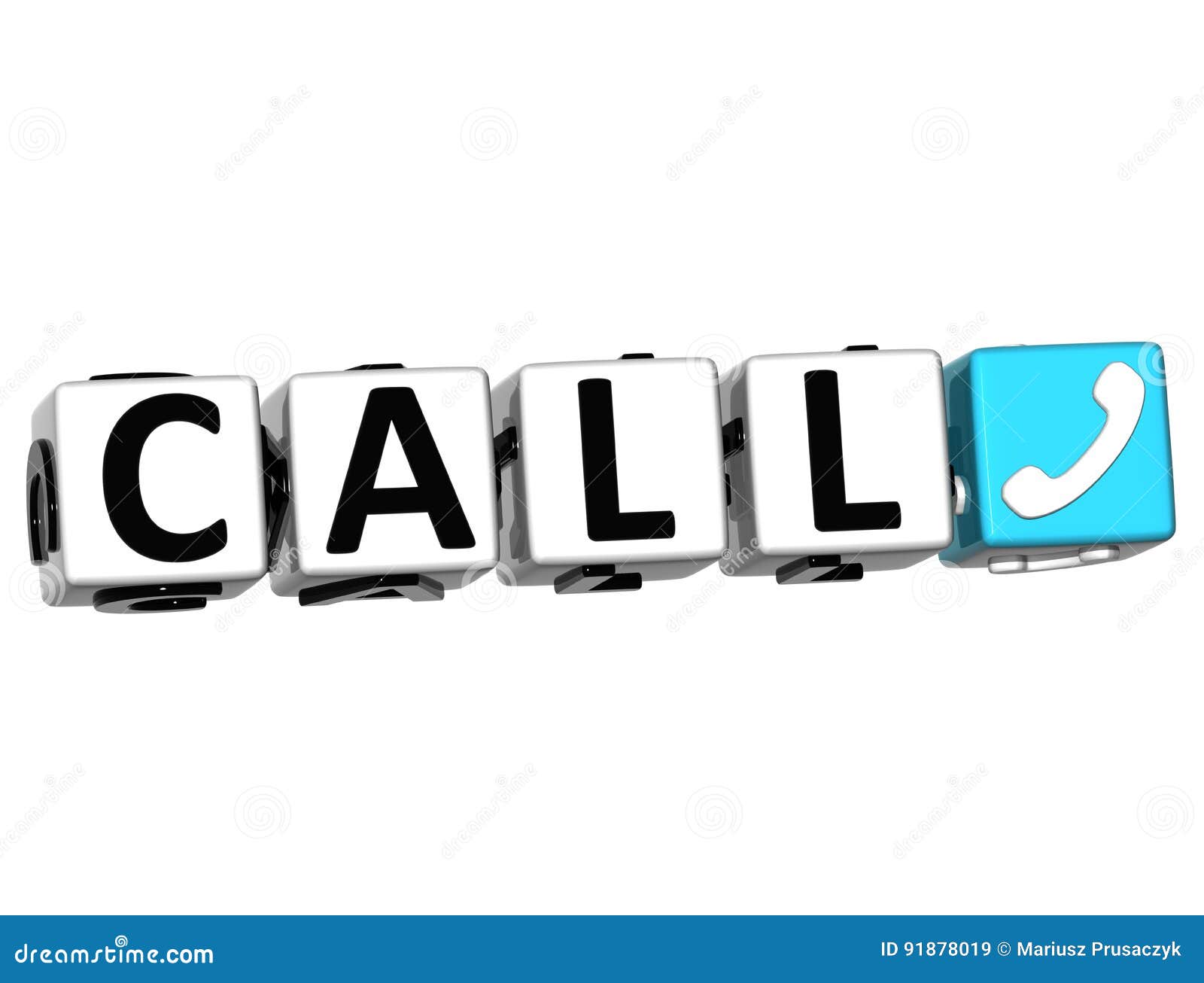 Knopf Des Anruf-3D Klicken Hier Block-Text Stock Abbildung ...