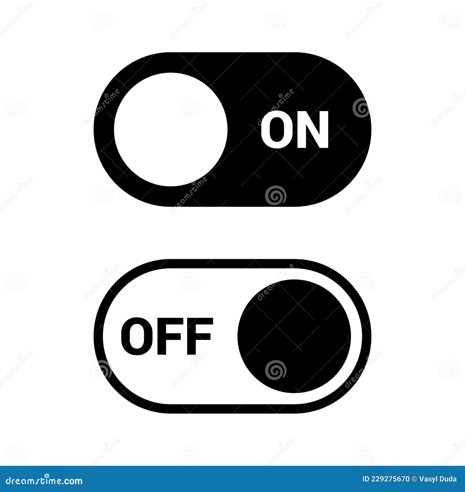 On-Off Button Icons stock illustration. Illustration of monochrome ...