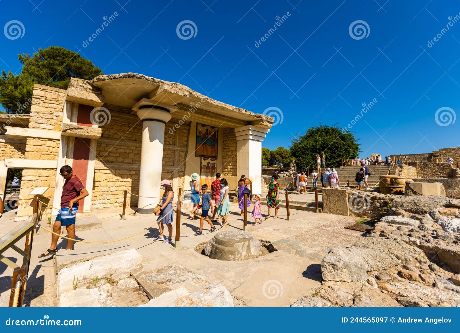Knossos Crete, Top View, Greece August 25 2021 Editorial Photography ...