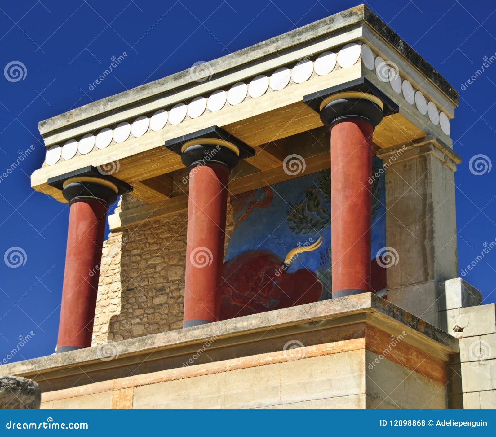 Knossos Palace, Crete Greece Stock Photo - Image of reconstructed ...
