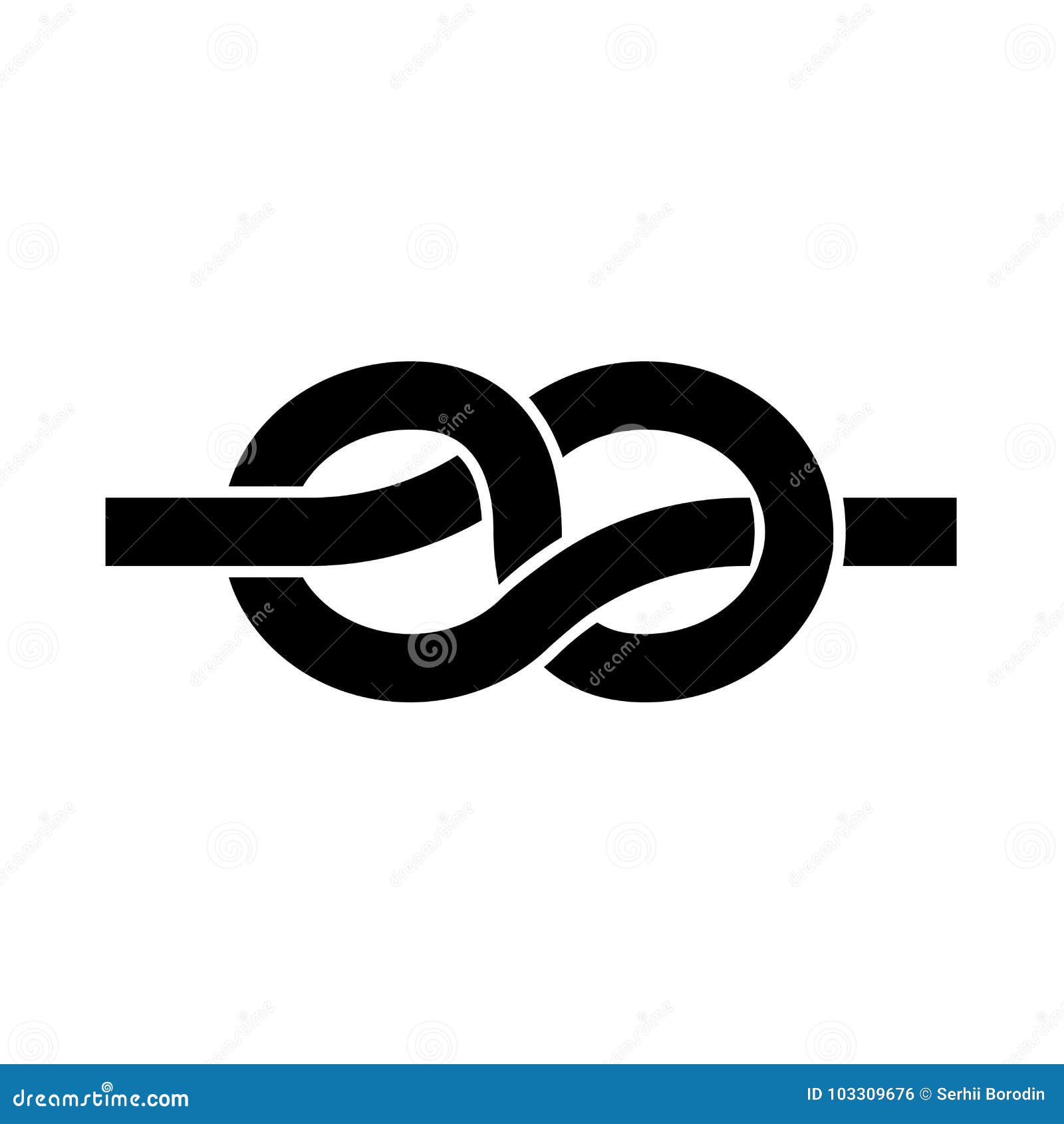 Knot it is black icon . stock vector. Illustration of safety - 103309676