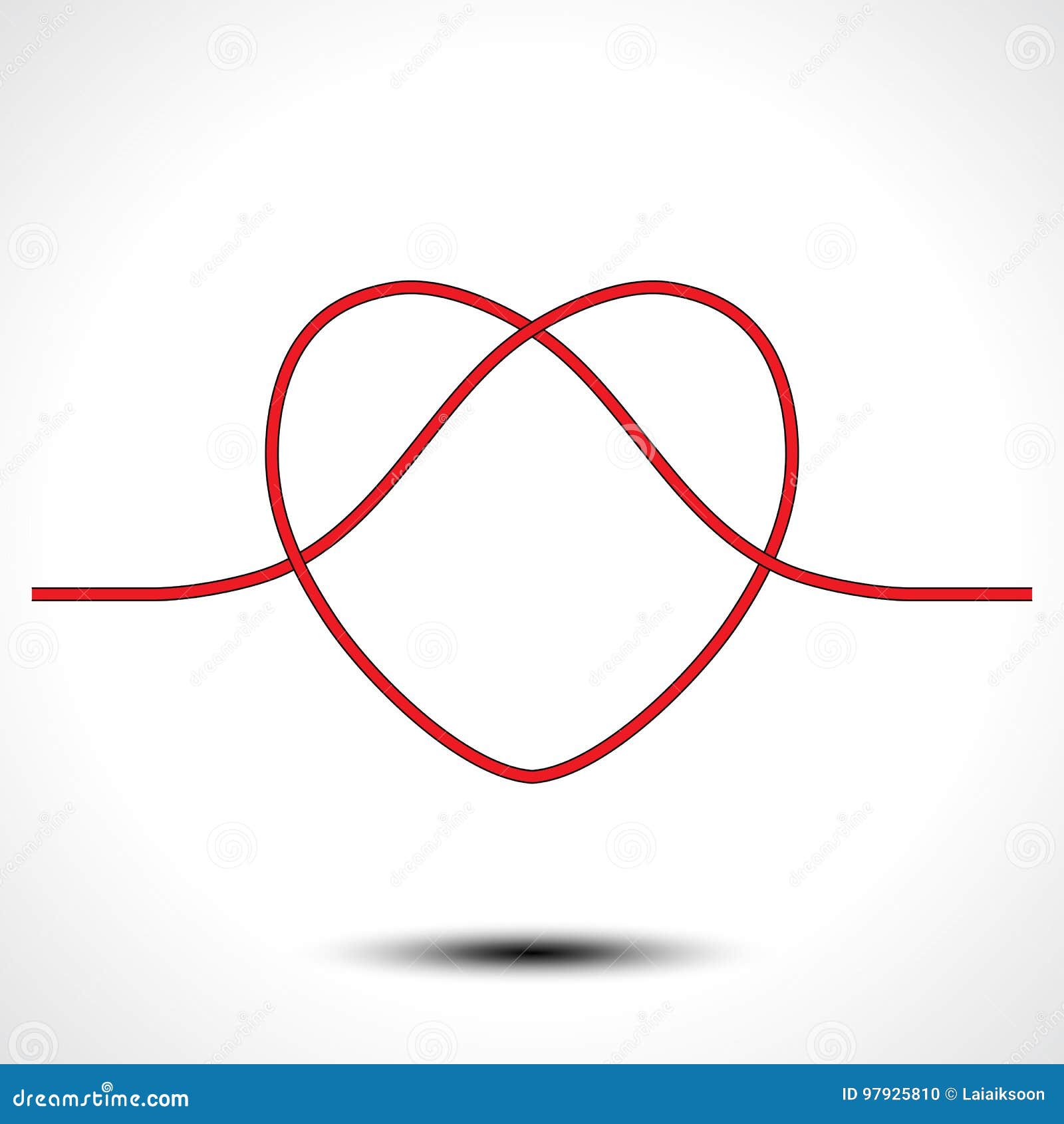 Knot Heart Shape Vector Icon Logo Design Stock Vector - Illustration of ...