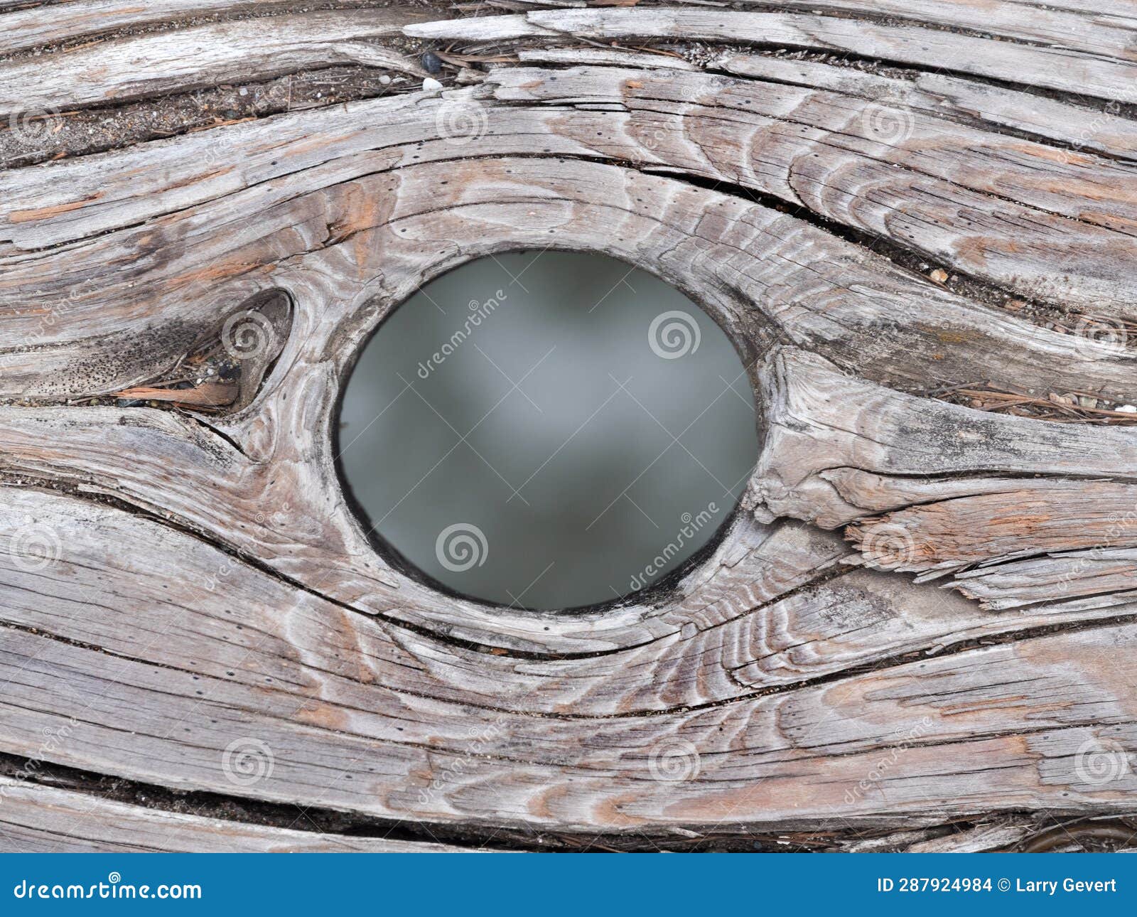 Knot Hole in a Pier, Ocean Surf Below Stock Photo - Image of colorful ...