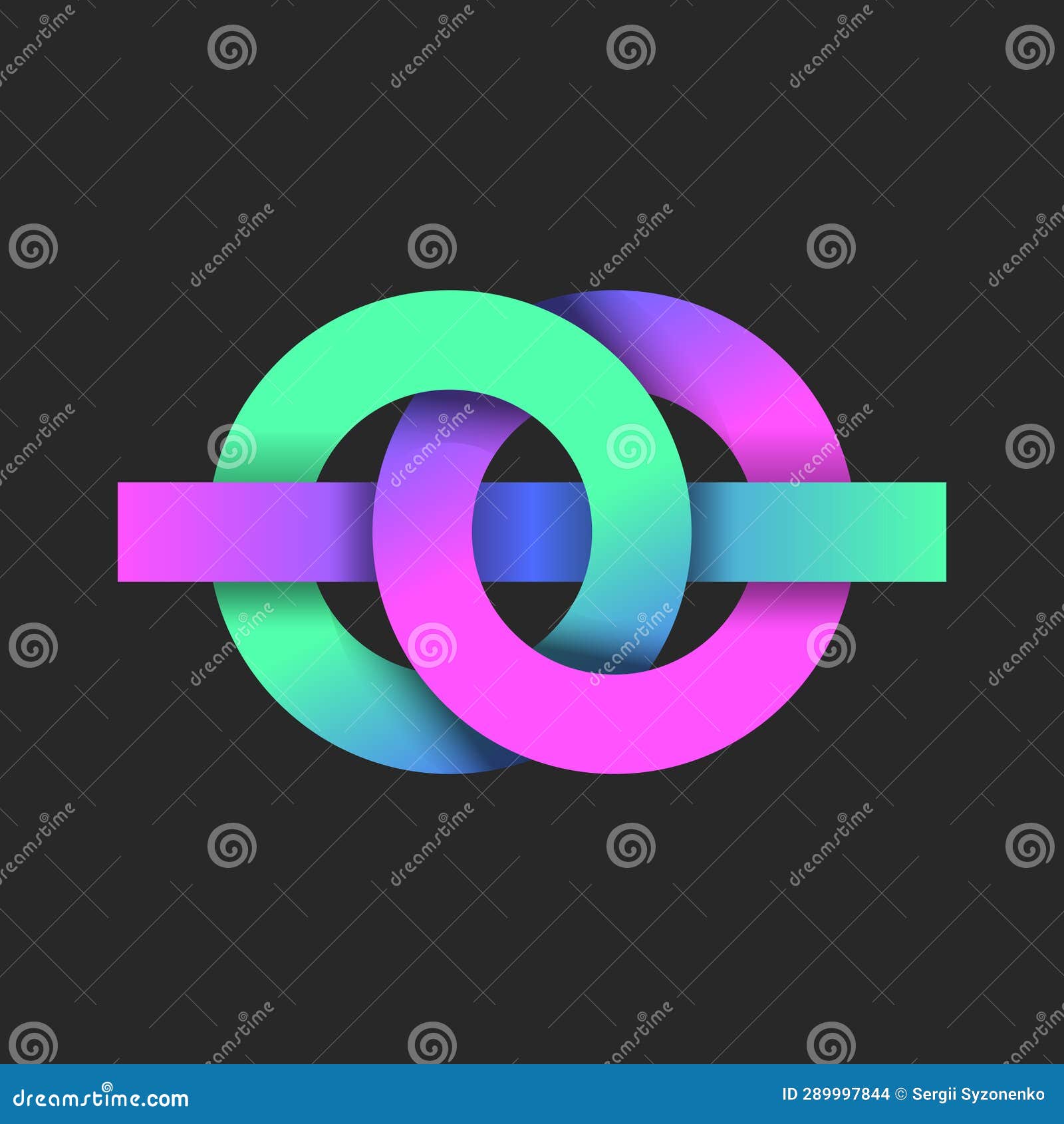 Knot Logo of the Two Overlapping Circles and Intertwining Line Vibrant ...