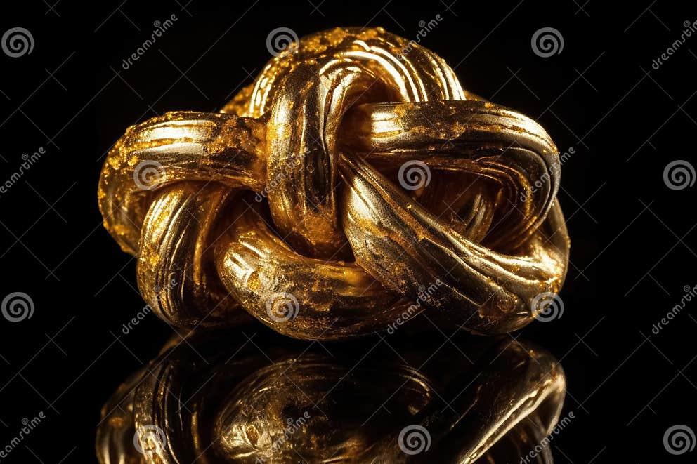 A Knot Made of Gold Created with Generative AI Technology Stock ...
