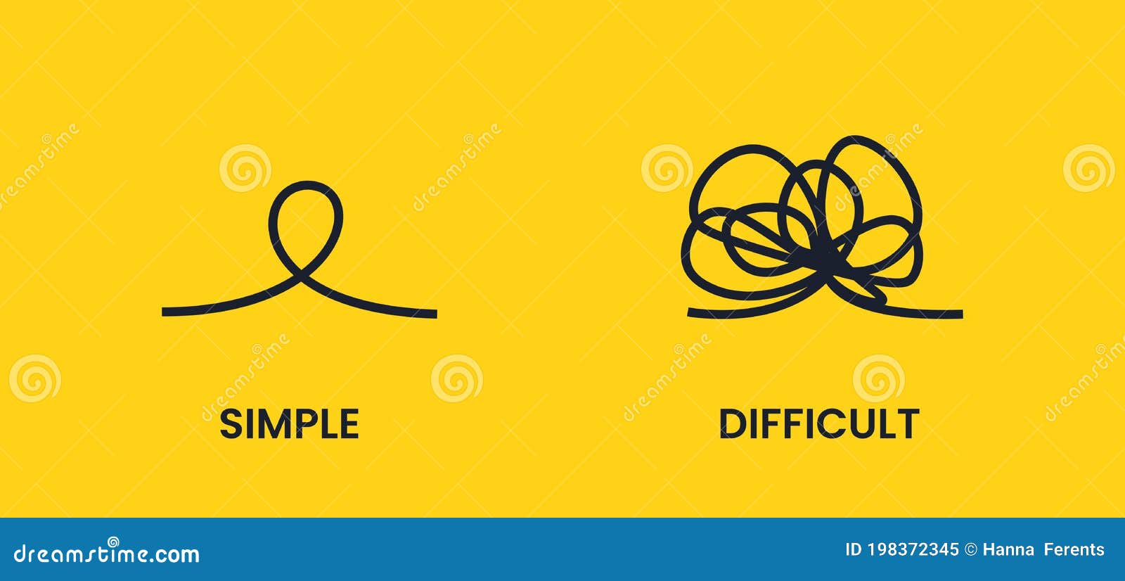 The Knot from Points. Simple or Difficult Way To Success. Vector Flat ...