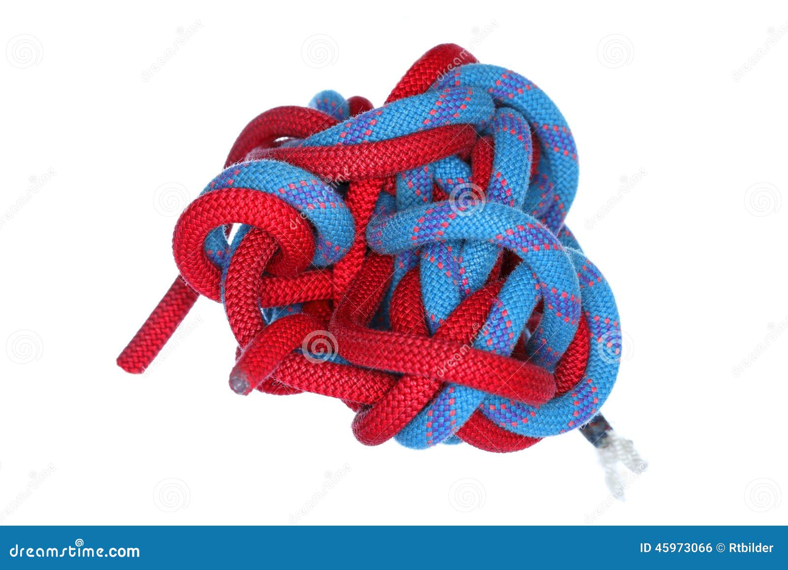 Knot with Re and Blue Colored Ropes Stock Photo - Image of background ...