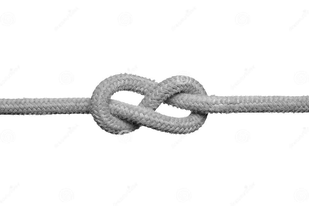 Knot on the rope. stock photo. Image of single, tying - 12429756