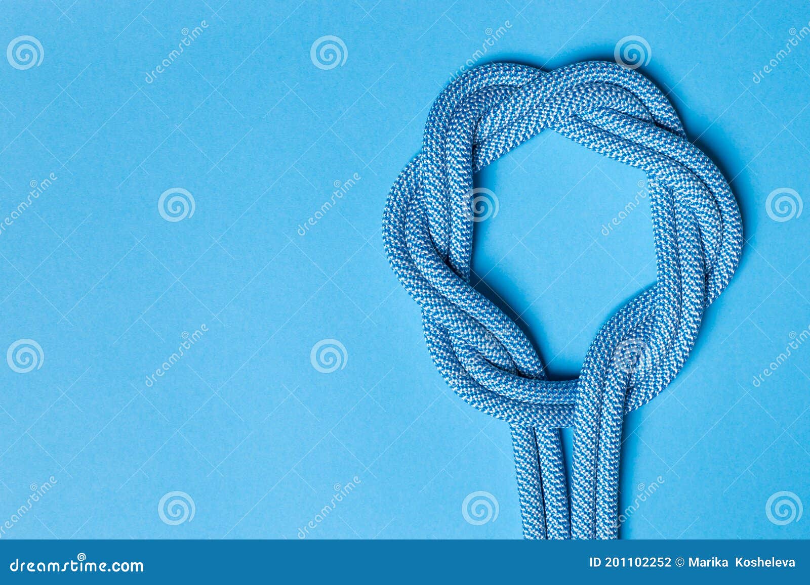 Knot on a Rope on a Blue Background. Stock Photo - Image of braid, knot ...