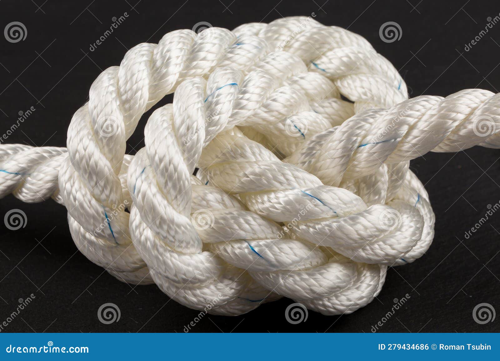 Knot of rope on dark stock photo. Image of close, valentine - 279434686