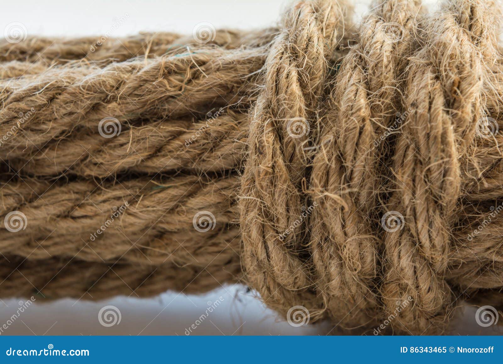 Knot rope made of flax stock image. Image of detail, beige - 86343465