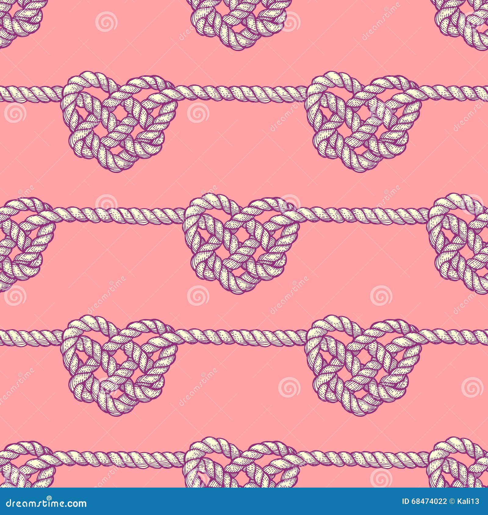 Knot in Shape of Heart in Engraving Style Stock Vector - Illustration ...