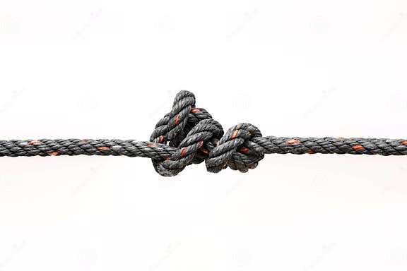 A Knot Tied on a Rope, Dissolved Problem, Unsolved Problem, on White ...