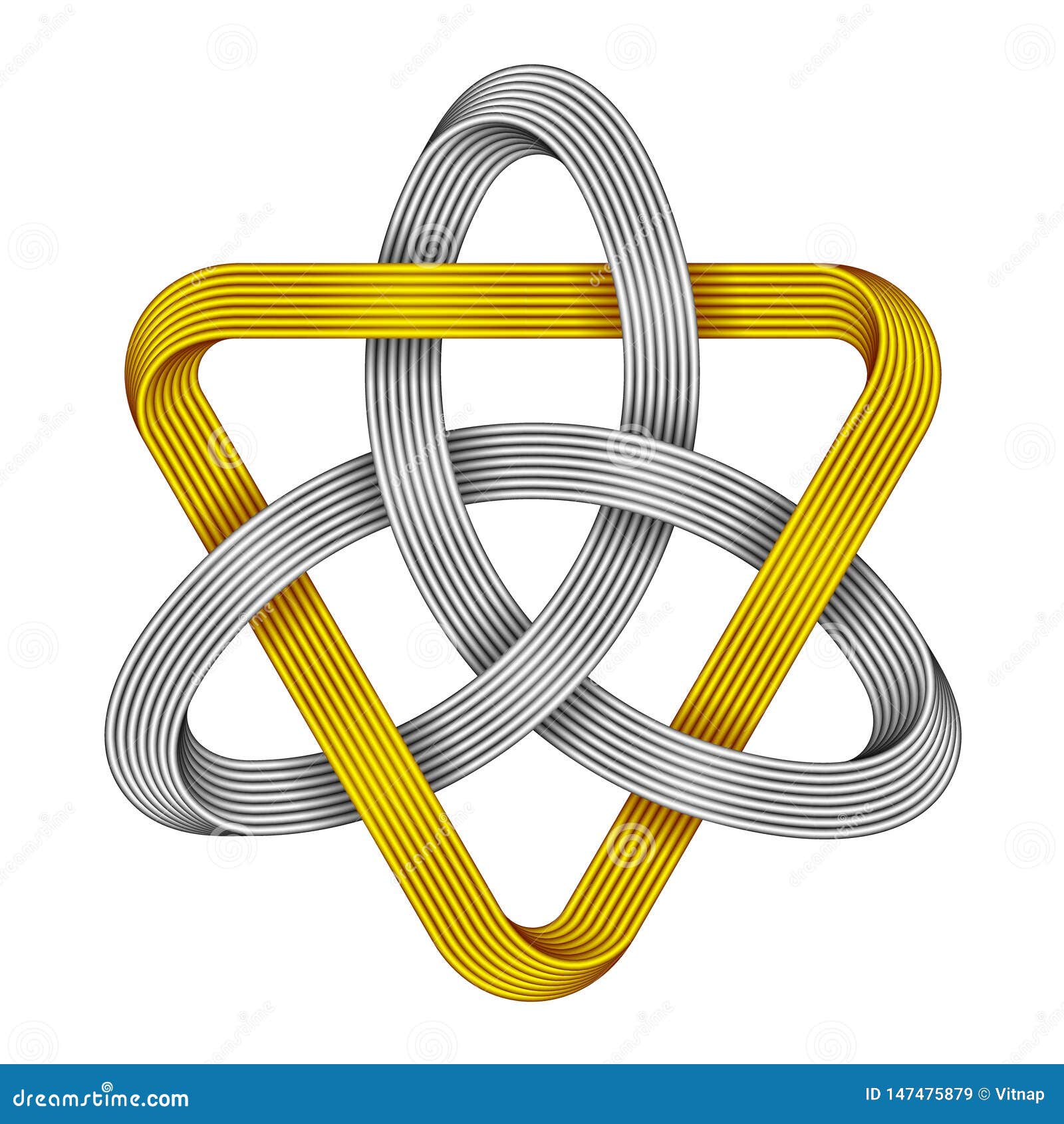 Triquetra with Triangle Made of Intersected Strips. Celtic Trinity ...