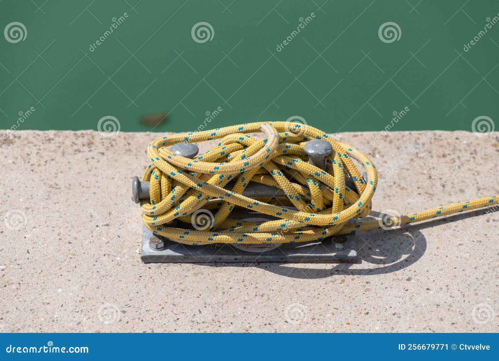 Knots On The Rope. Ropes Attached To Iron Beams. Royalty-Free Stock ...