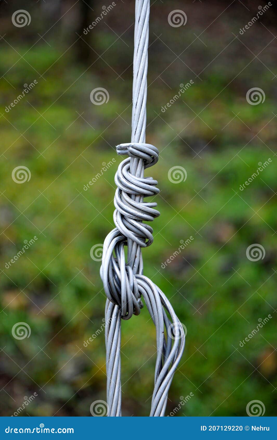 Knotted Aluminum Wire Cable Stock Photo - Image of cable, electric ...