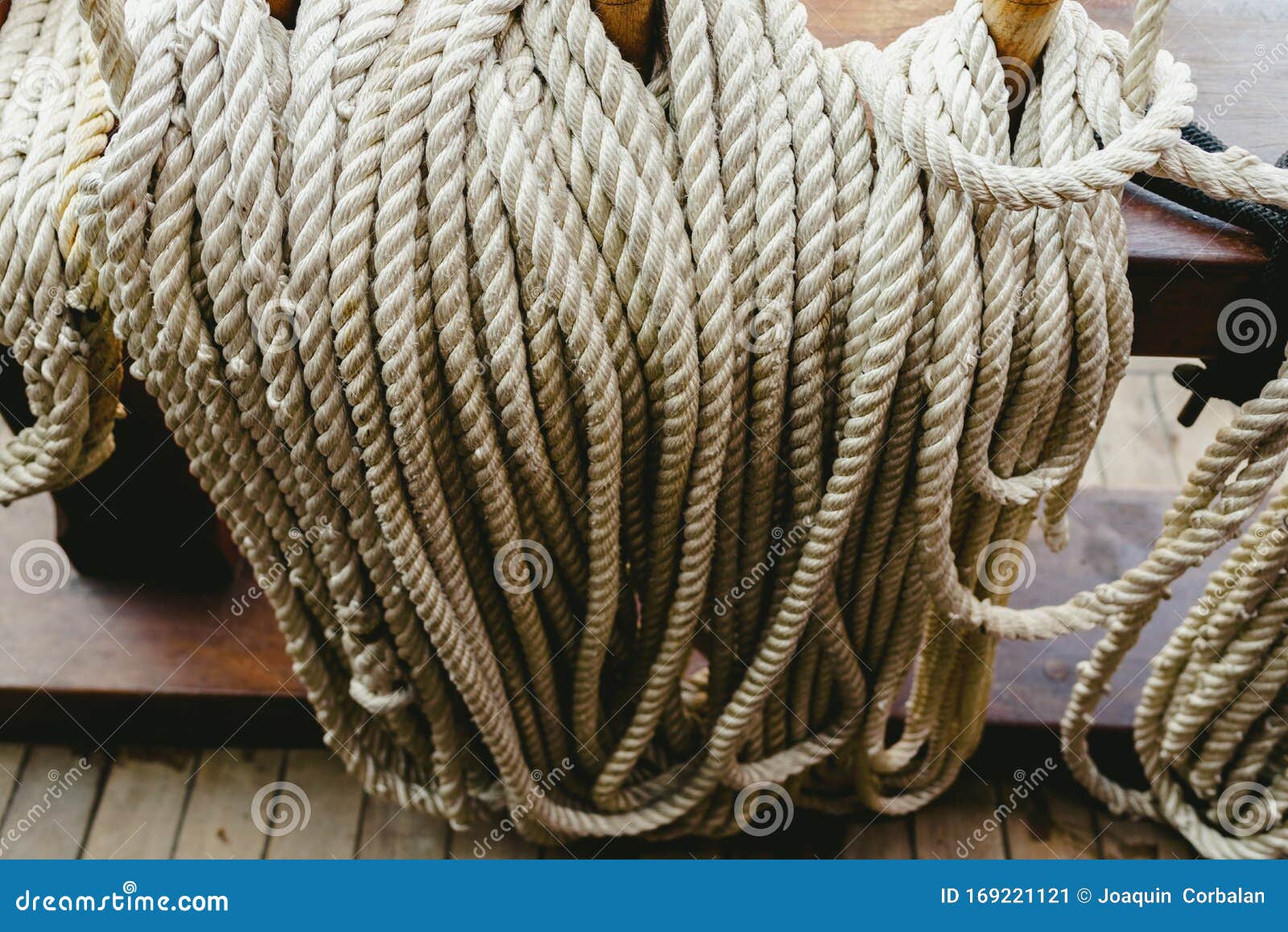 Knotted Boat Ropes To Hold Sails Stock Image - Image of construction ...