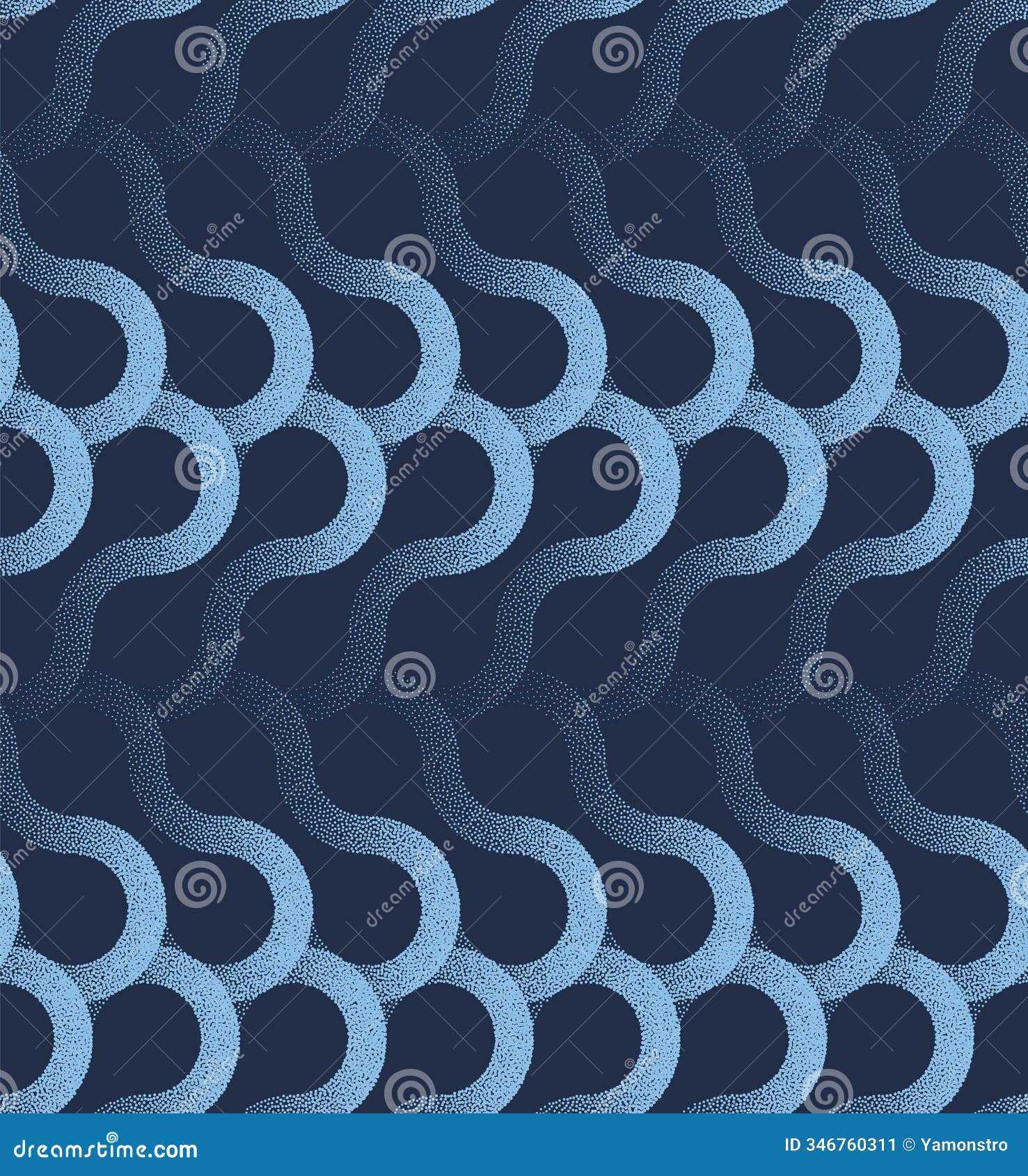Knotted Lines Seamless Pattern Trend Dot Work Vector Blue Abstract ...