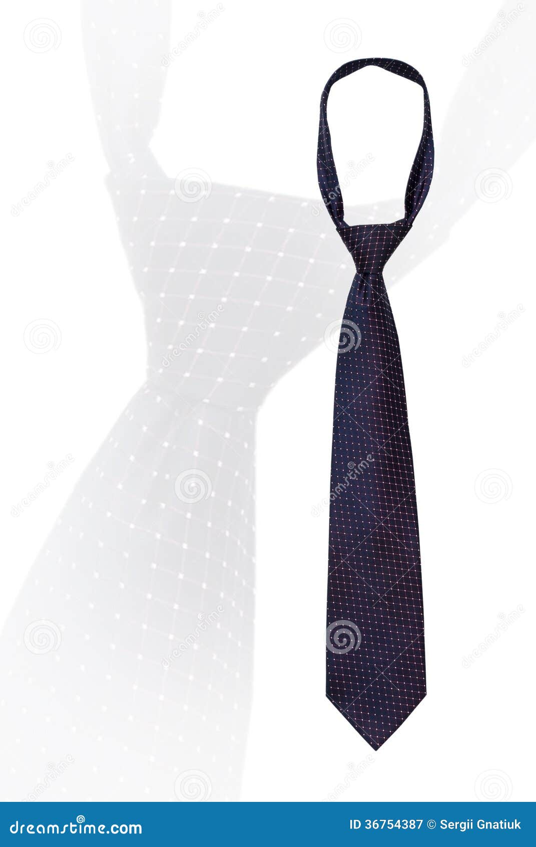 Knotted Mans Necktie on White Stock Image - Image of gentleman, shadow ...