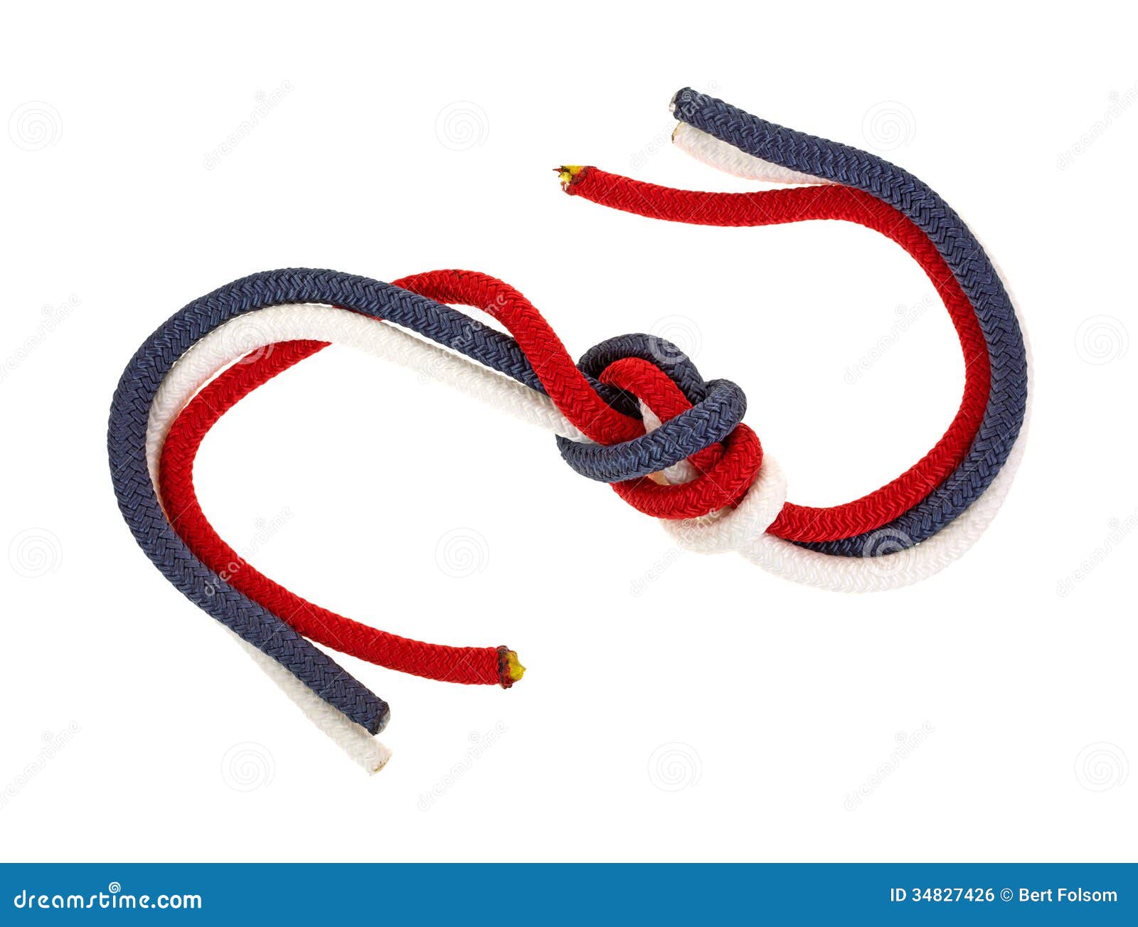 Knotted Red White and Blue Rope Stock Photo - Image of symbol, rope ...
