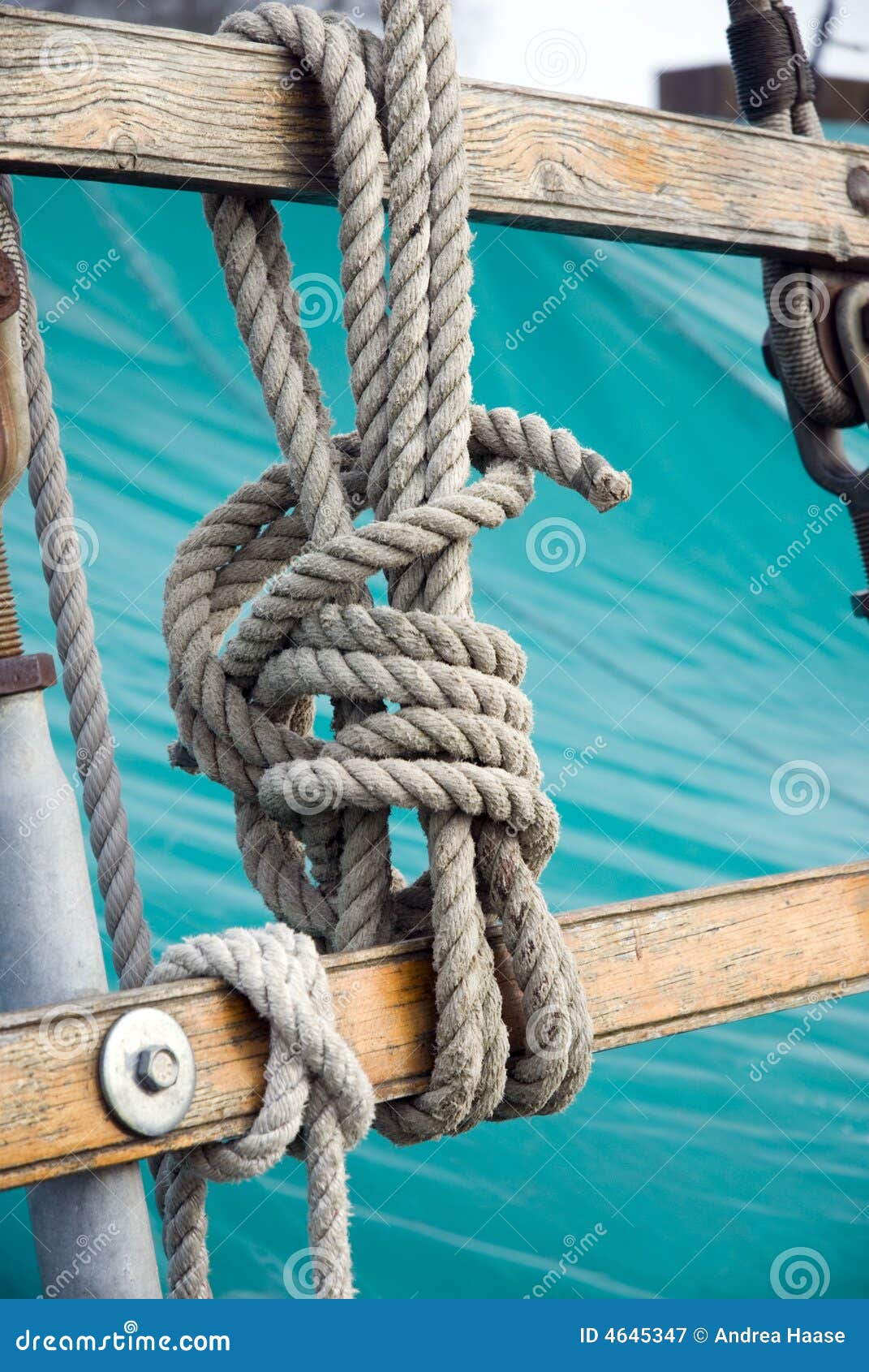 Knotted rope stock image. Image of rigging, rope, detailed - 4645347