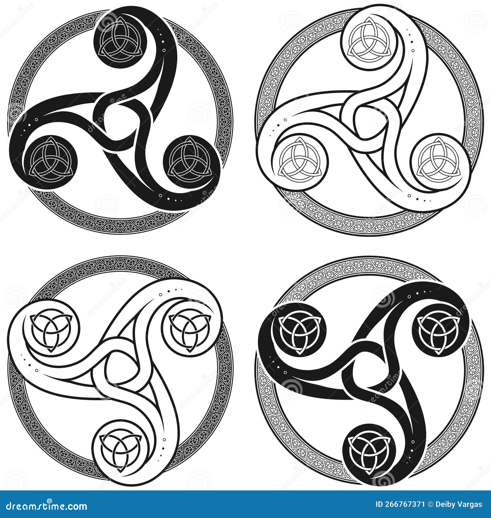 Knotted Triskelion Symbol Design Stock Vector - Illustration of ...
