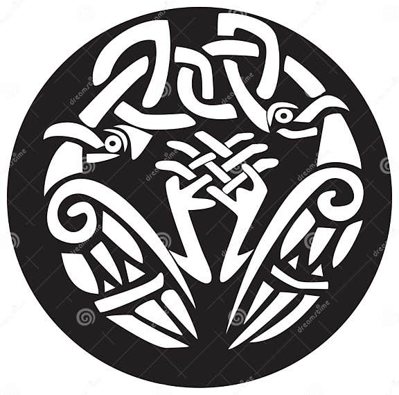 Knotted Viking Birds Design Stock Vector - Illustration of abstractly ...