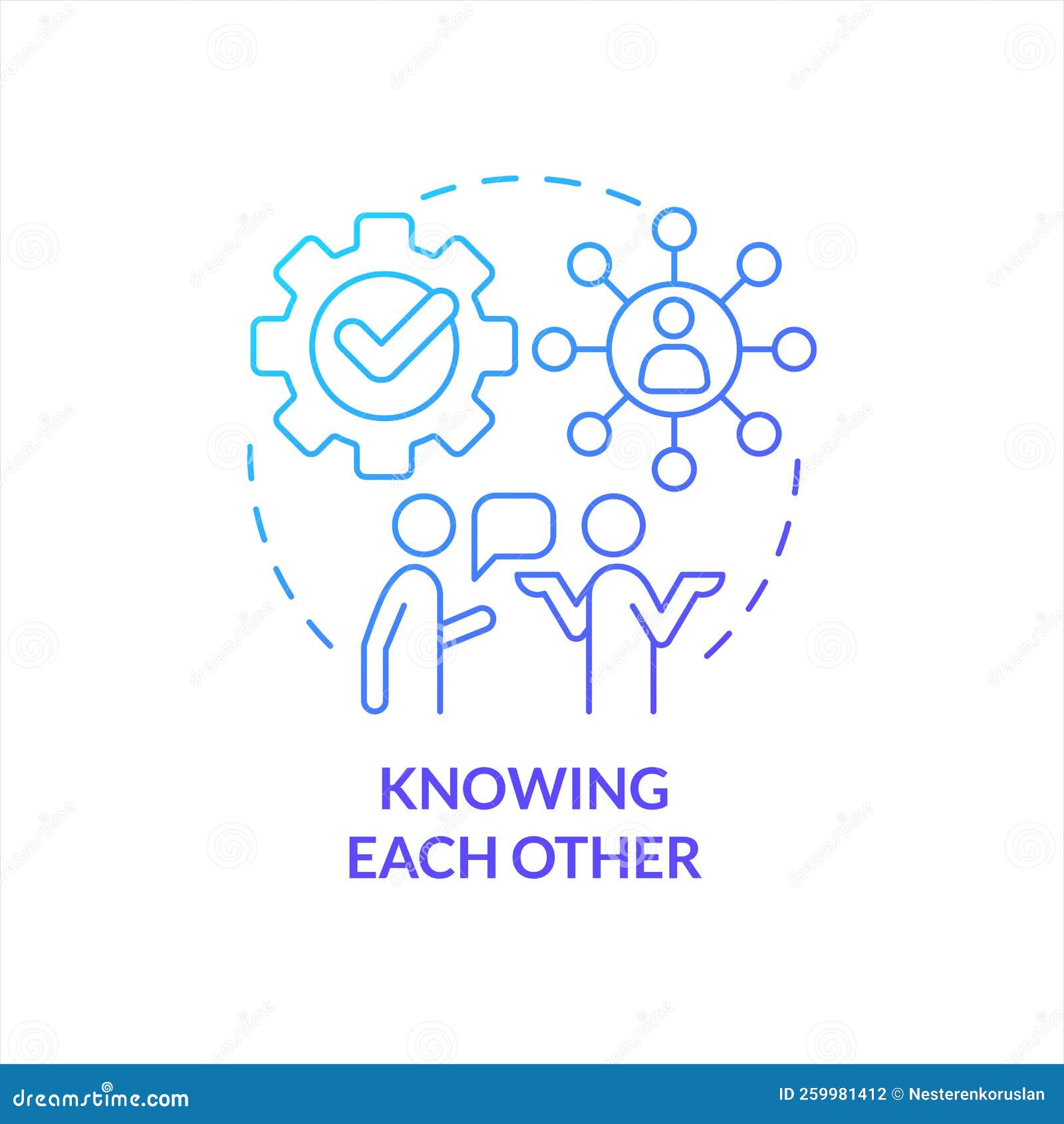 Know Each Other Blue Gradient Concept Icon Stock Vector - Illustration ...