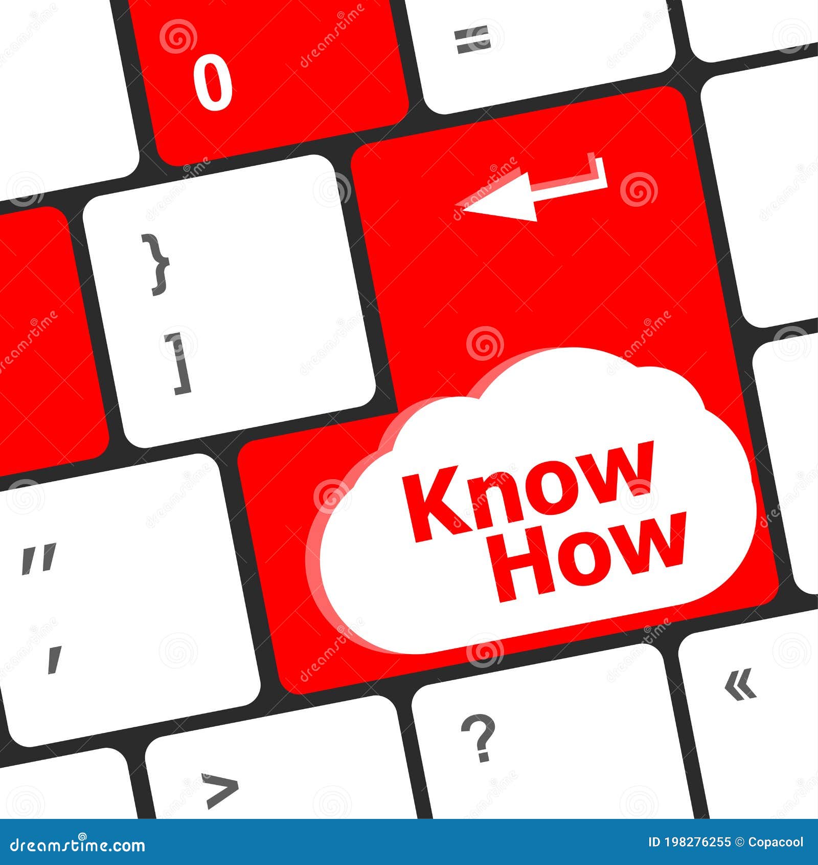 Know How Knowledge or Education Concept with Button on Computer ...