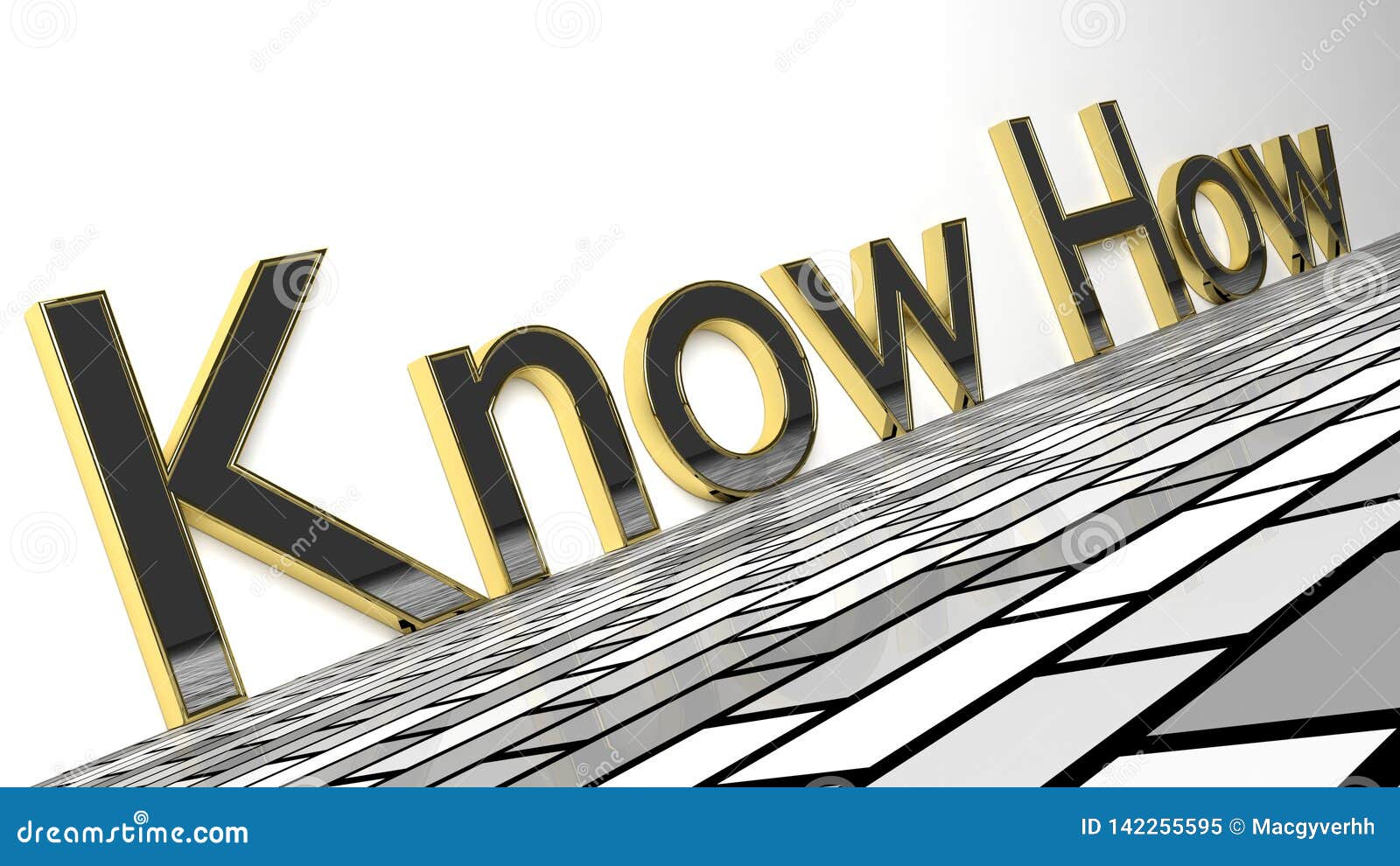Know How Sign in Gold and Glossy Letters Stock Illustration ...