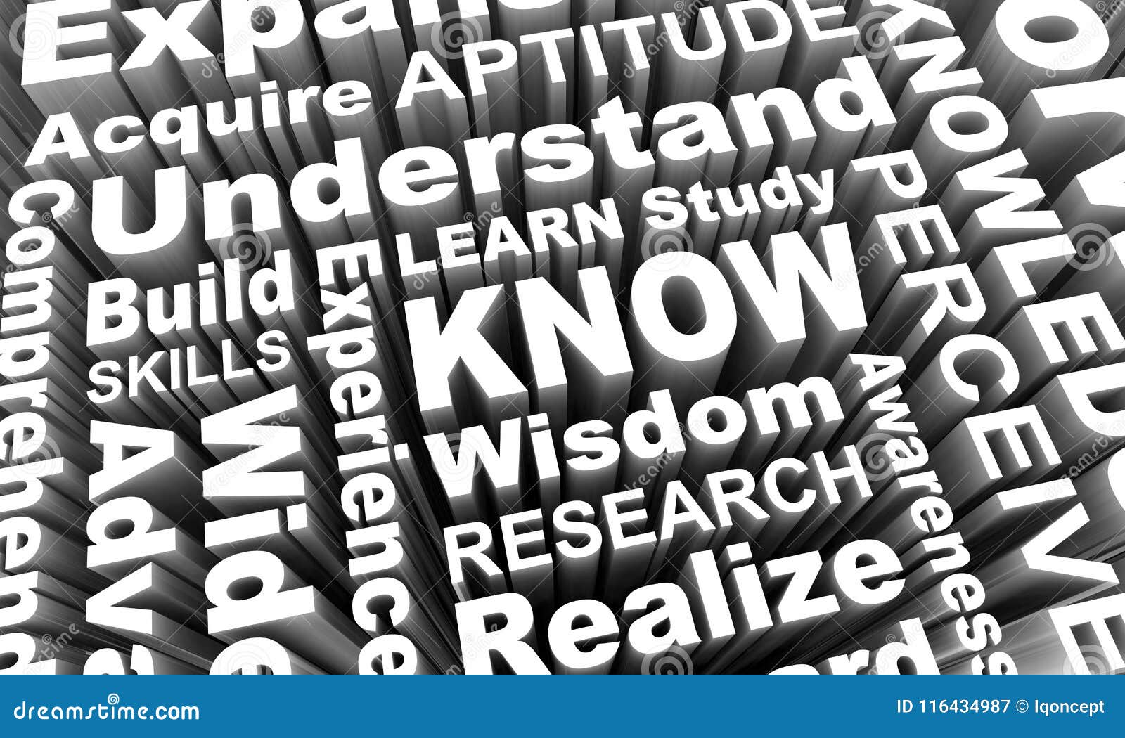 Know Learn Education Wisdom Knowledge Words 3d Render Illustration ...