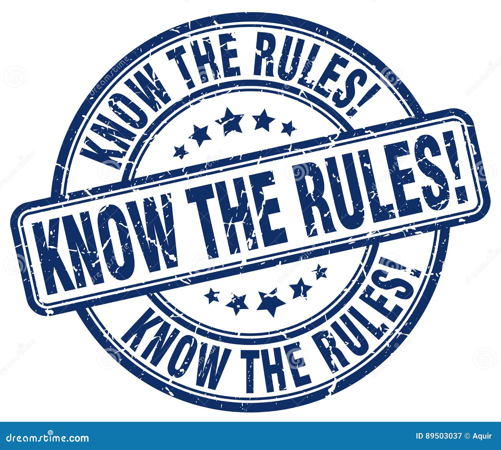 Know the Rules! Blue Grunge Round Rubber Stamp Stock Vector ...