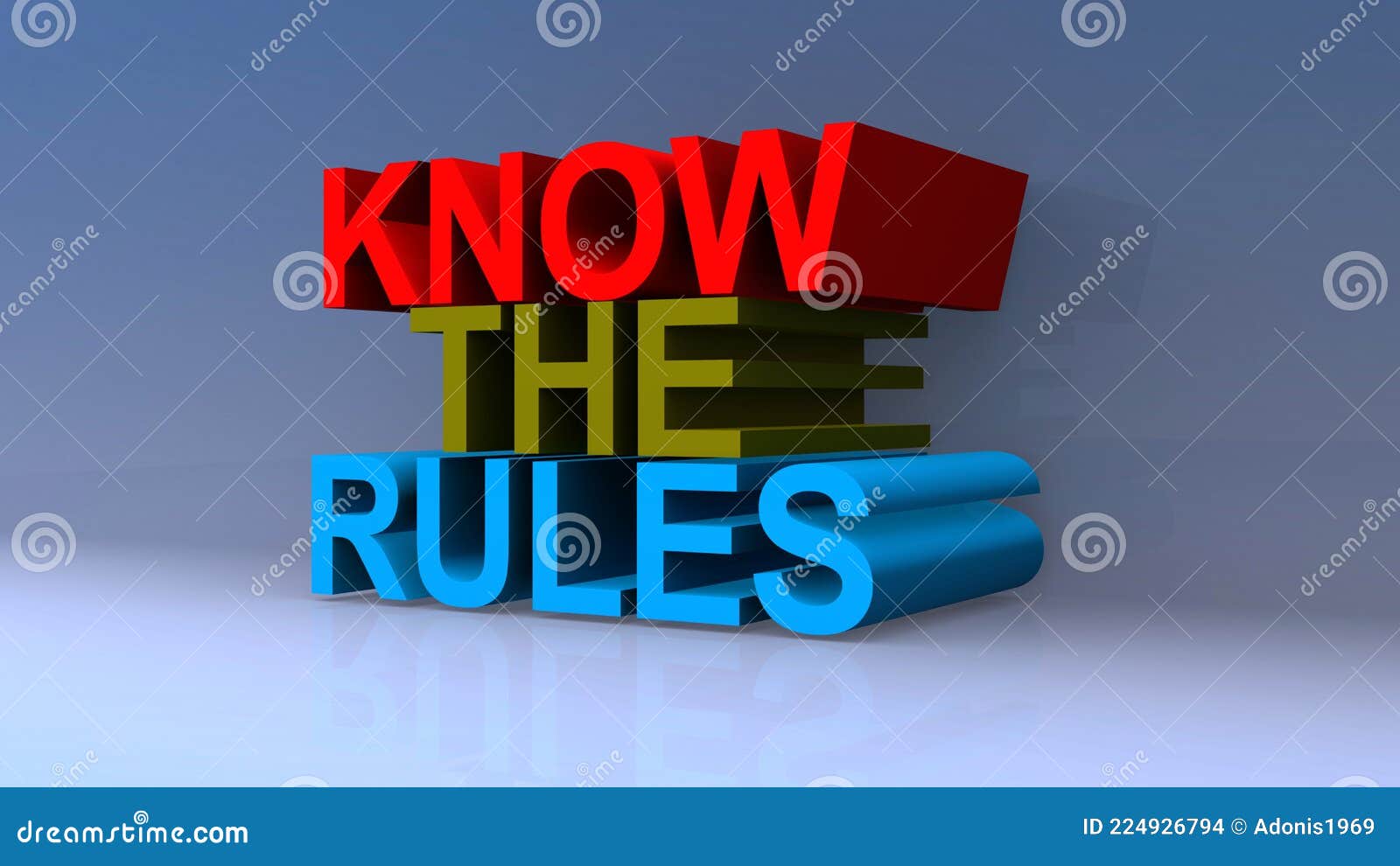 Know the rules on blue stock photo. Image of behaviour - 224926794