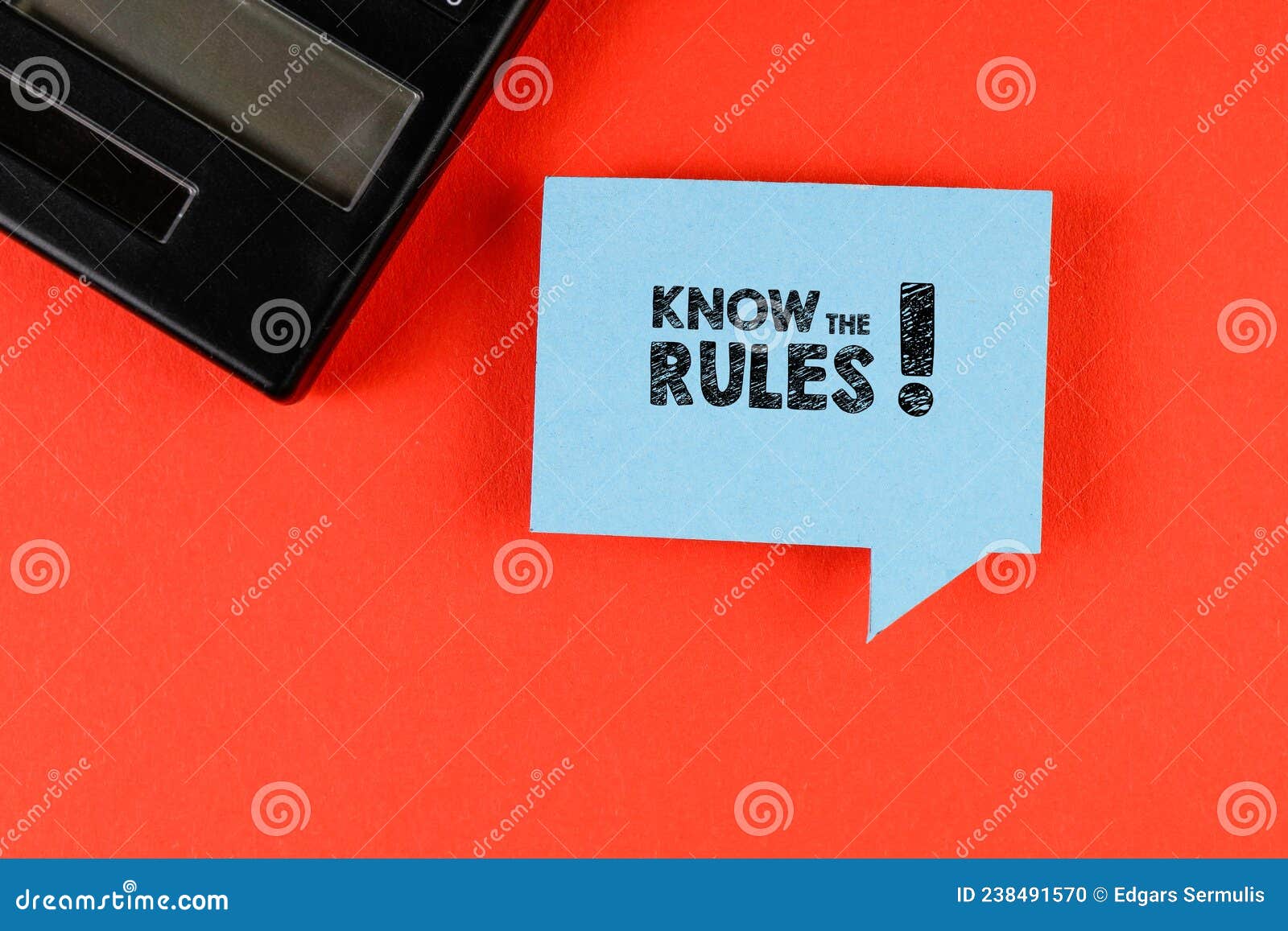 KNOW the RULES. Blue Speech Bubble on a Red Background Stock Photo ...