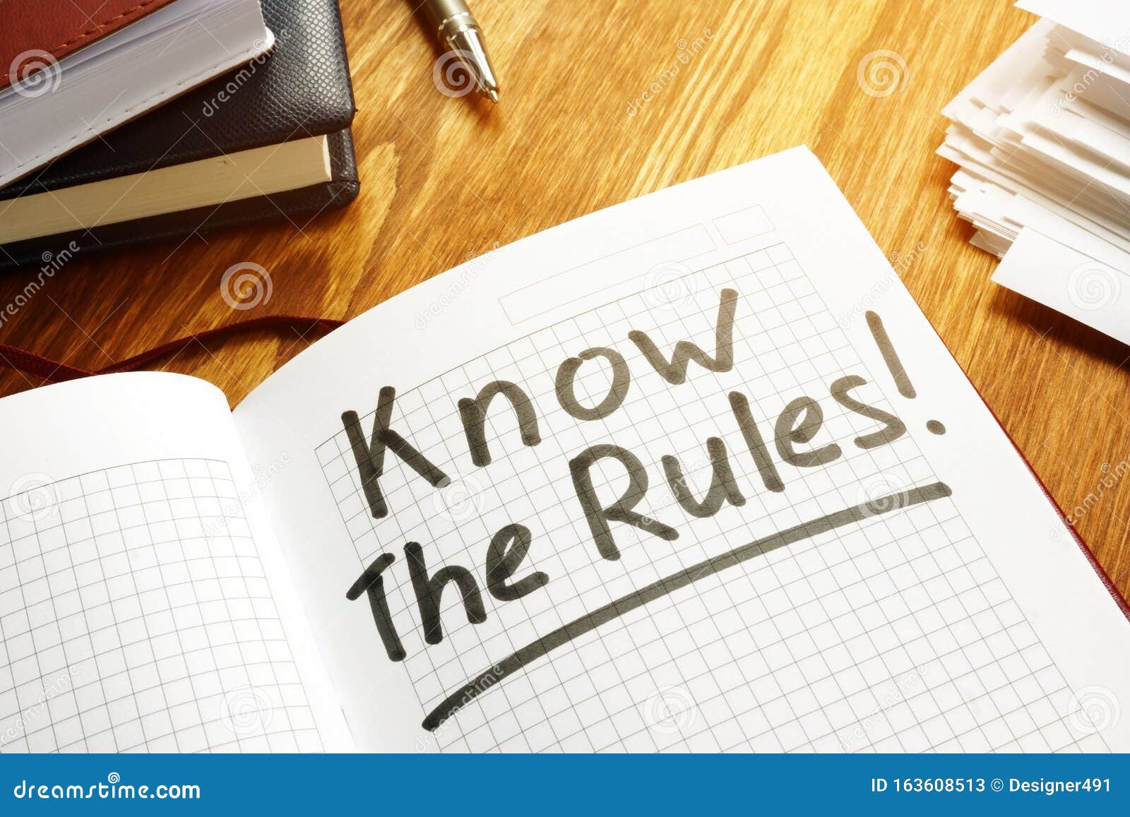 Know the Rules of Business Law Written on Note. Stock Image - Image of ...