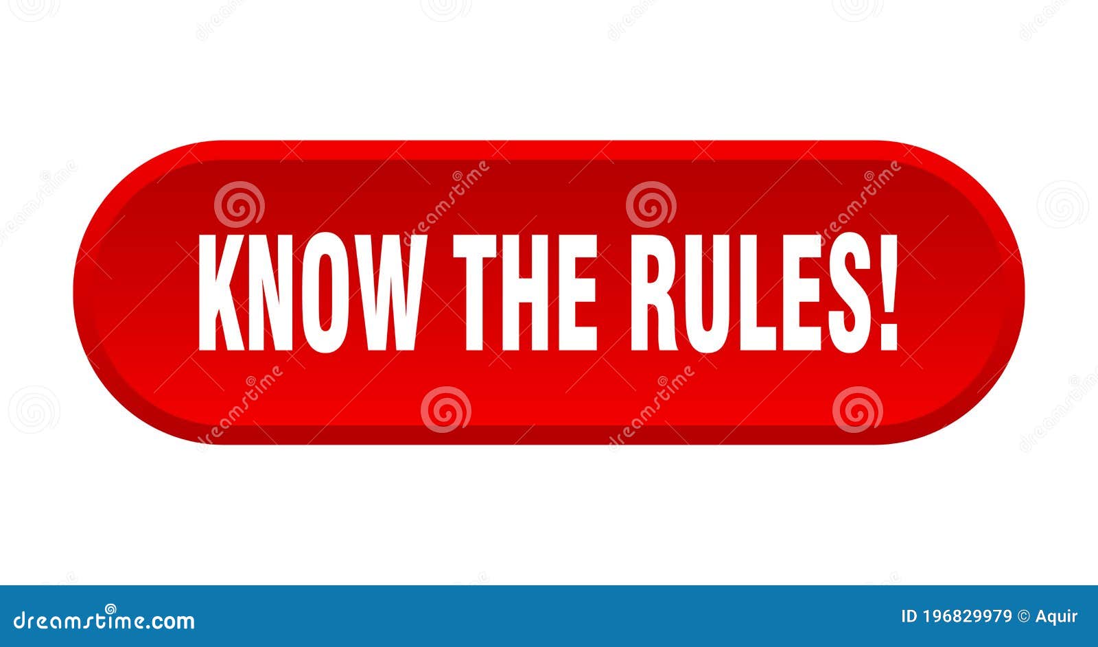Know the rules button stock vector. Illustration of square - 196829979