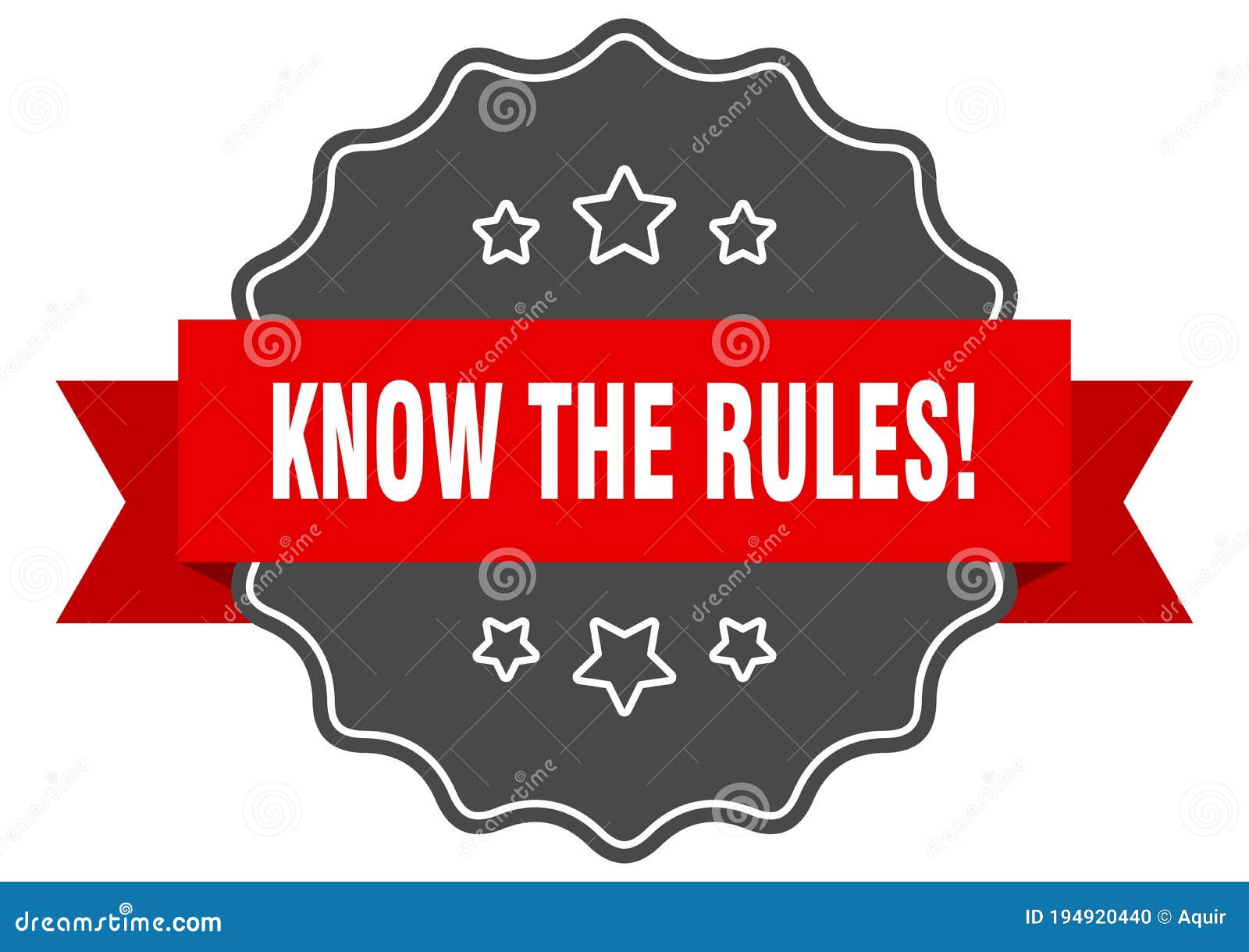 Know the rules label stock vector. Illustration of seal - 194920440