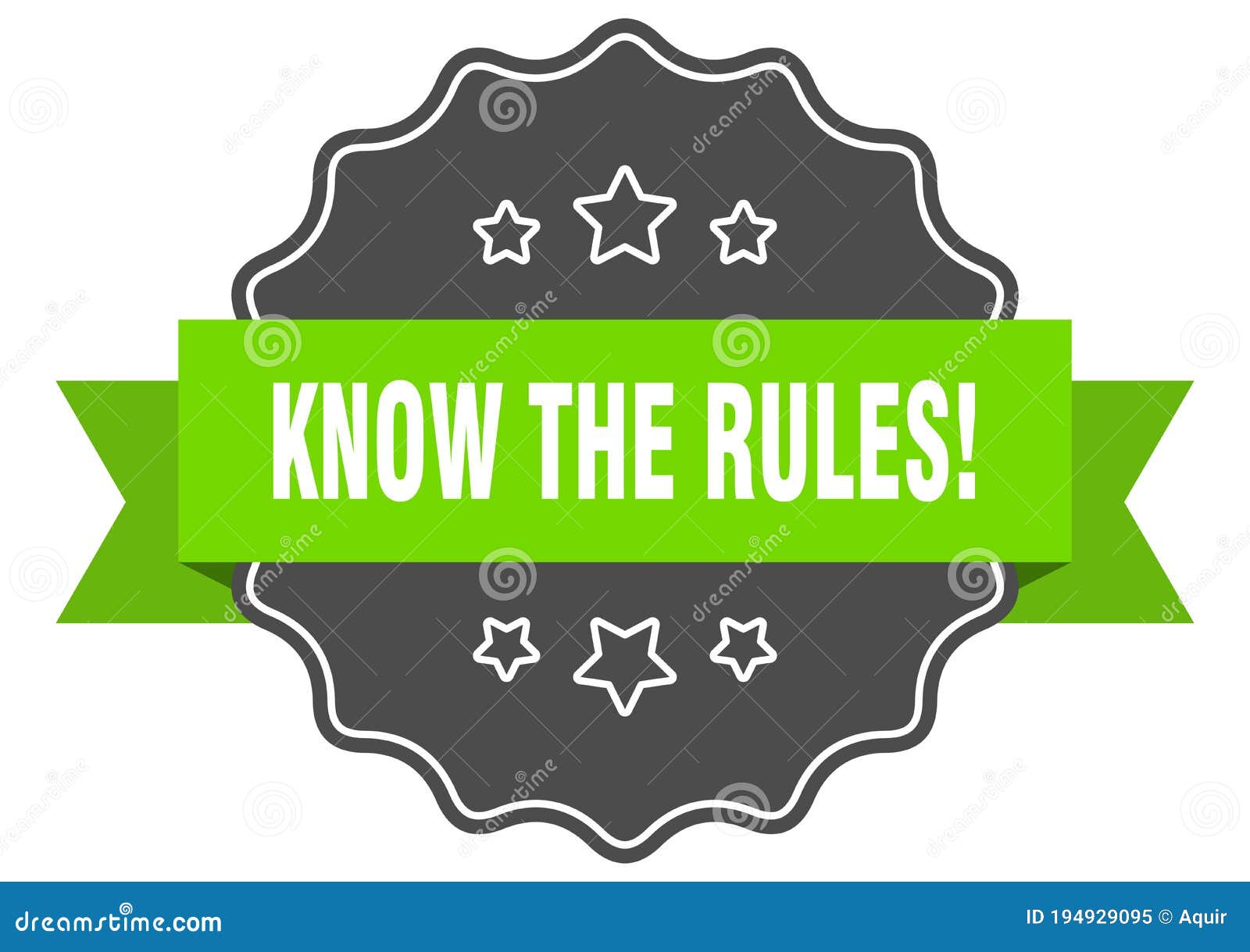 Know the rules label stock vector. Illustration of rules - 194929095