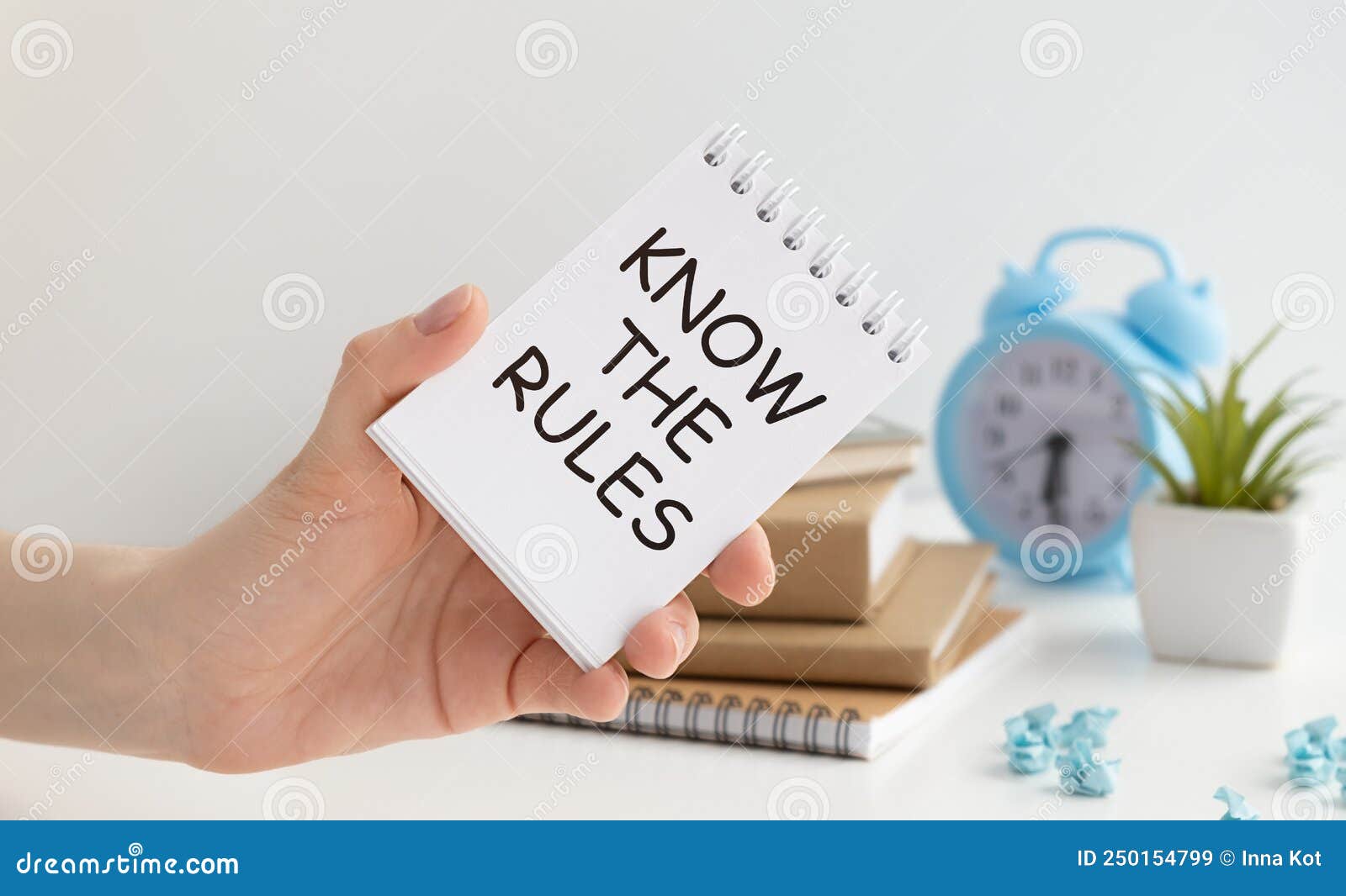 KNOW the RULES, Message on the Card Shown by a Woman Stock Image ...
