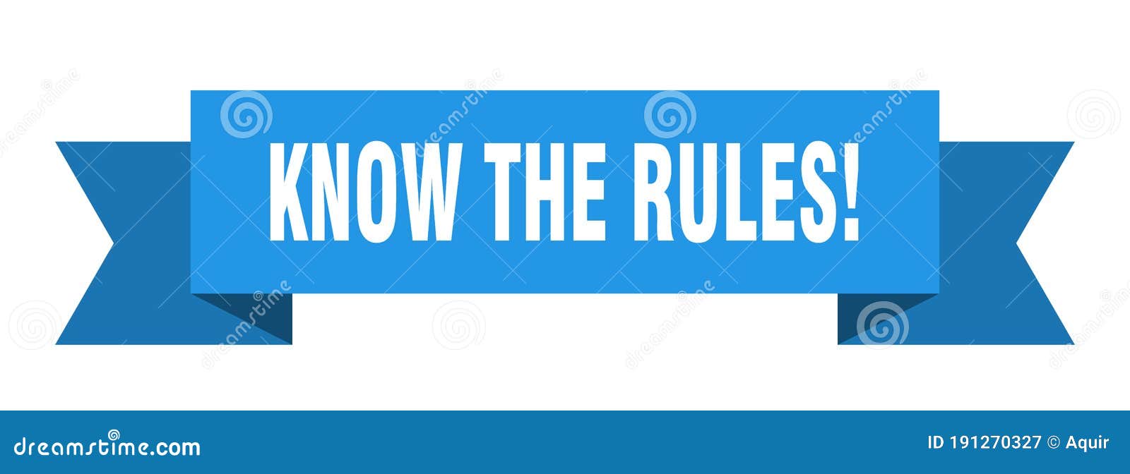 Know the rules ribbon. stock vector. Illustration of blue - 191270327