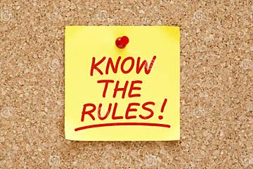 Know the Rules Sticky Note stock photo. Image of phrase - 30378350
