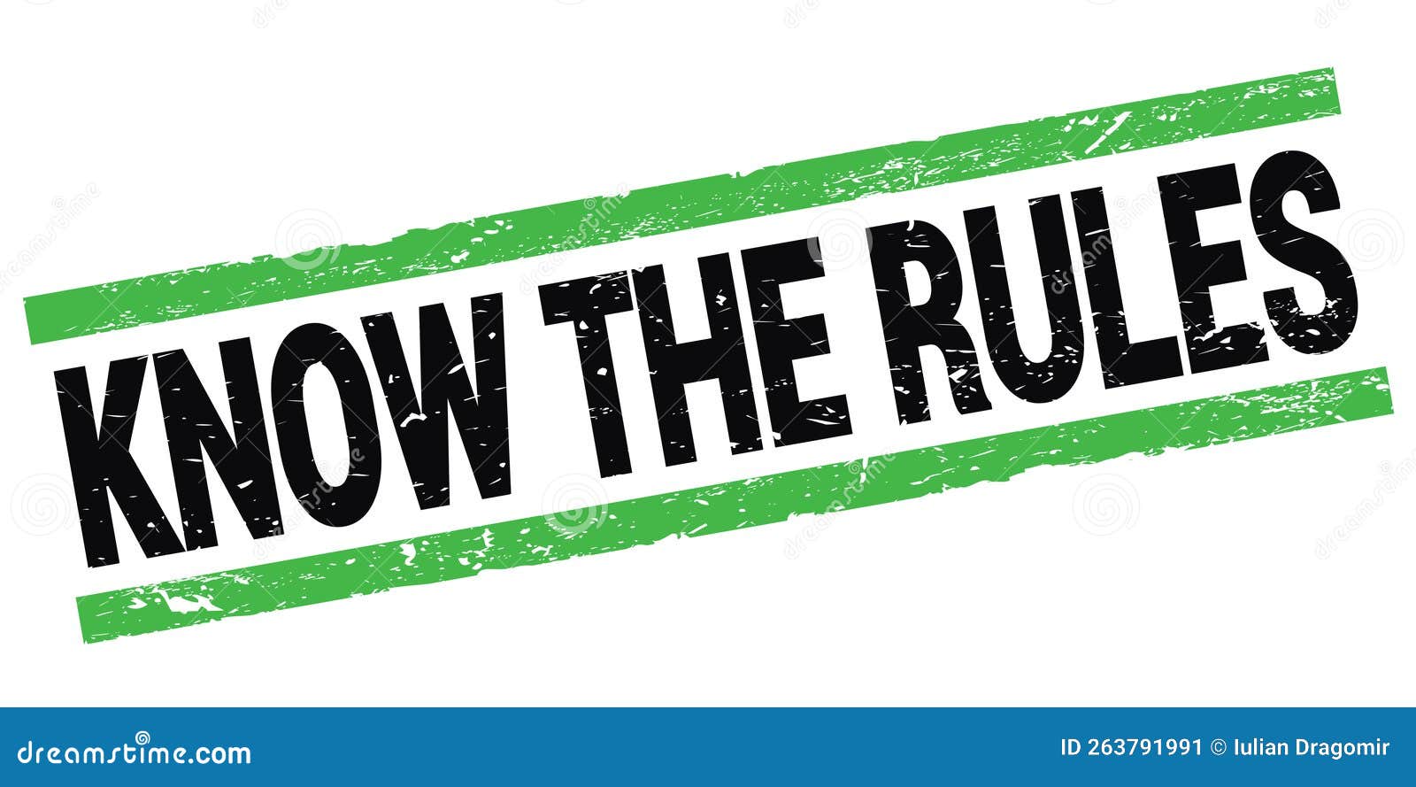KNOW the RULES Text on Black-green Rectangle Stamp Sign Stock ...