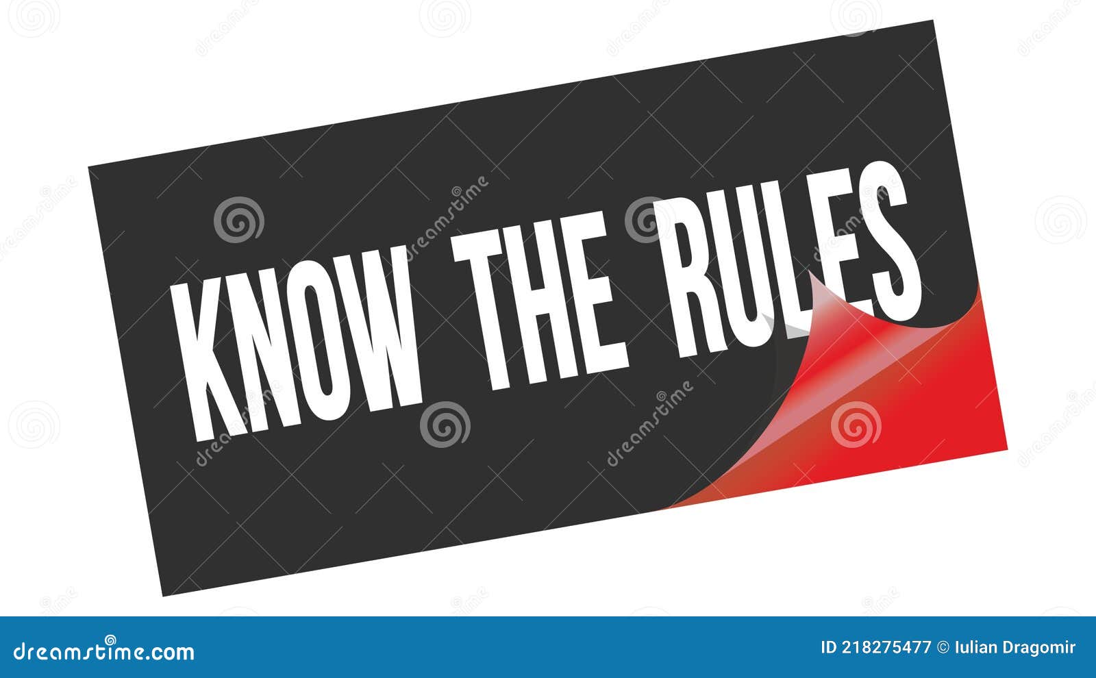 KNOW the RULES Text on Black Red Sticker Stamp Stock Illustration ...