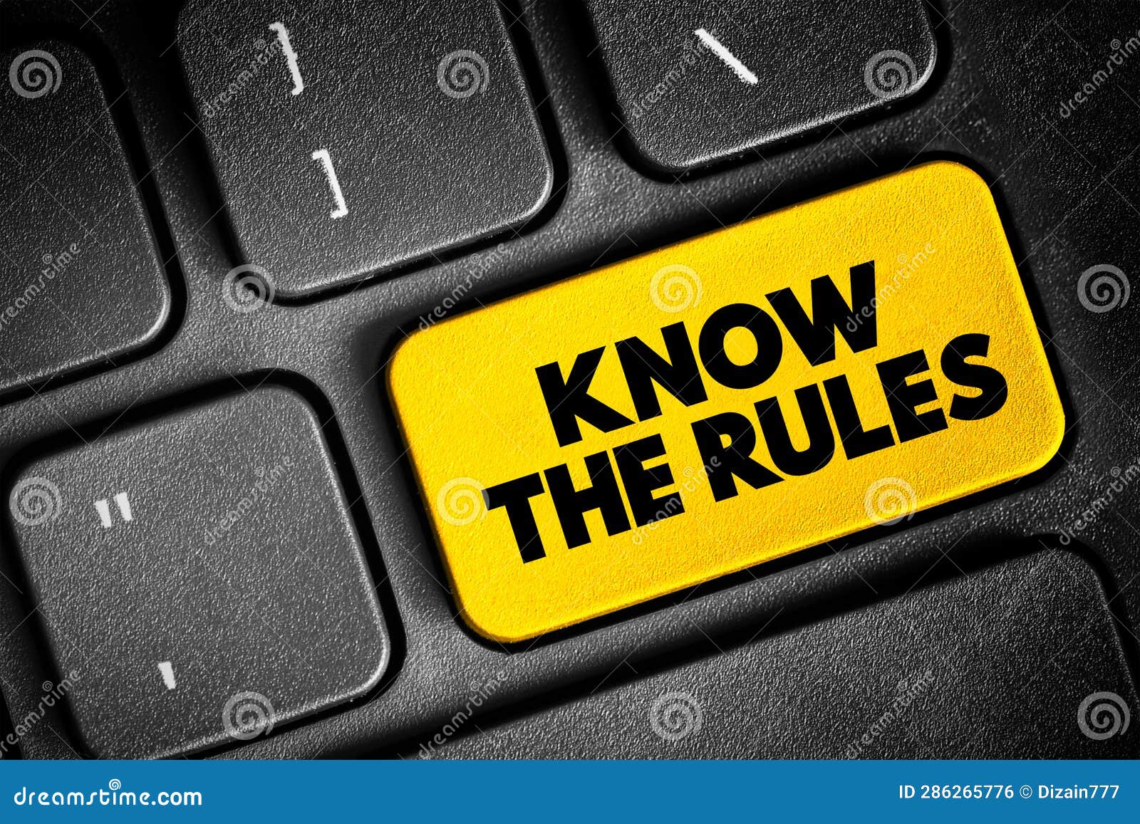 Know the Rules Text Button on Keyboard, Concept Background Stock ...