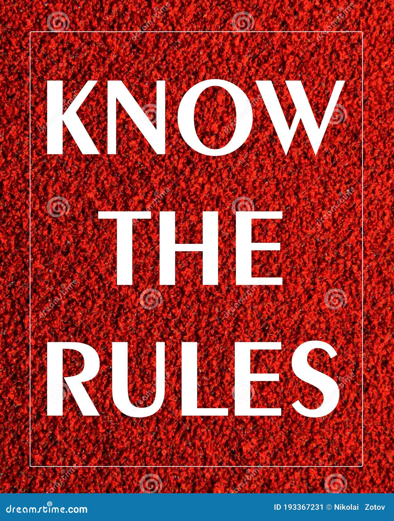 Know the Rules. Text Inscription in the Banner Plate Stock Image ...