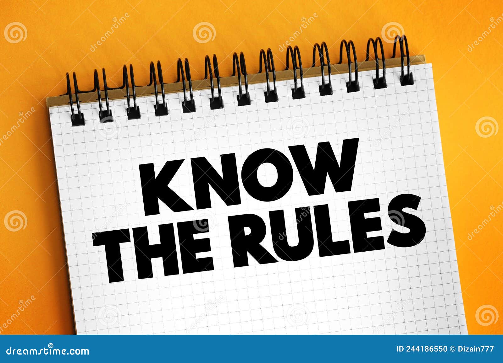 Know the Rules Text on Notepad, Concept Background Stock Illustration ...
